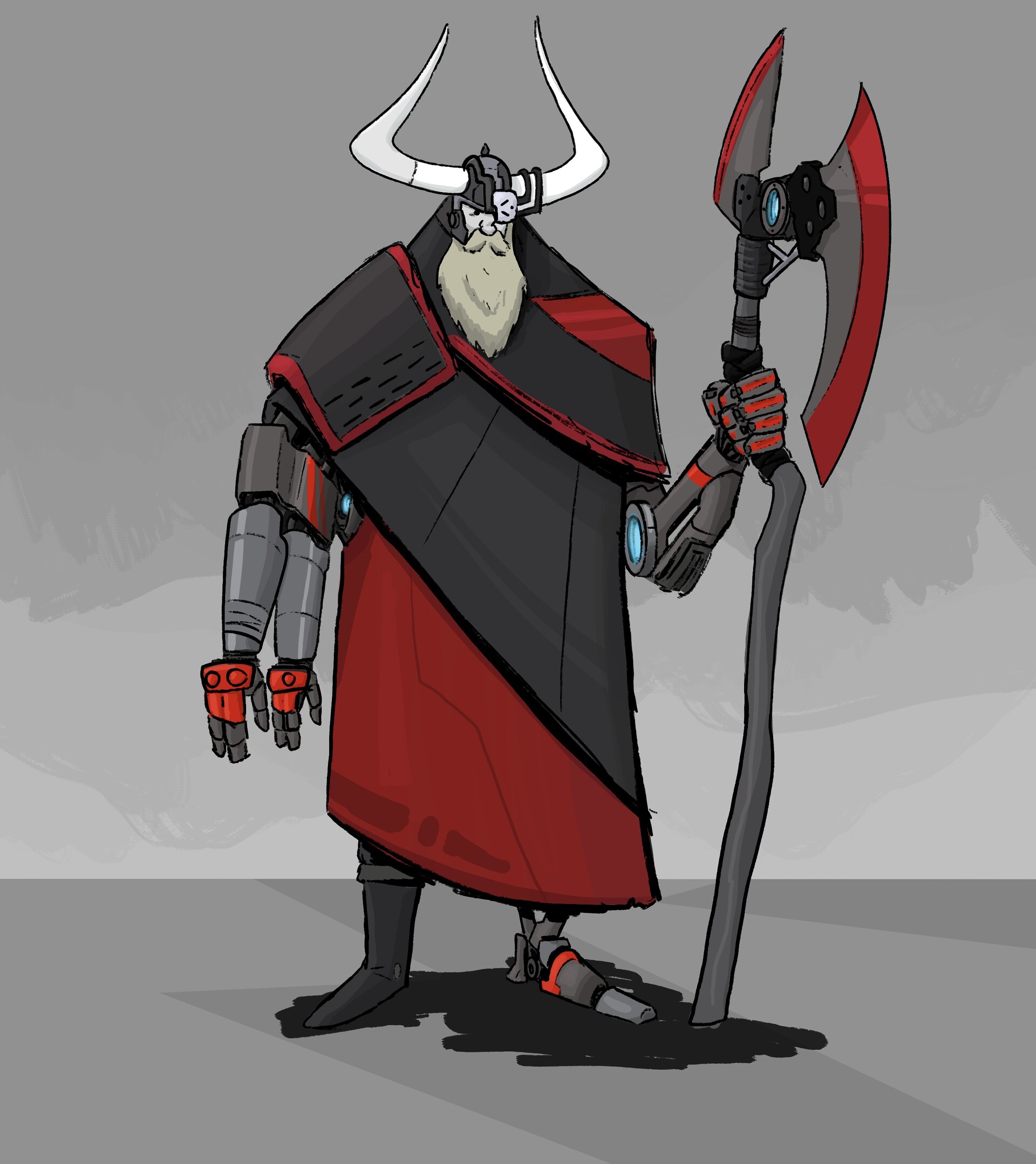 ArtStation - Cyborg Viking tribal style