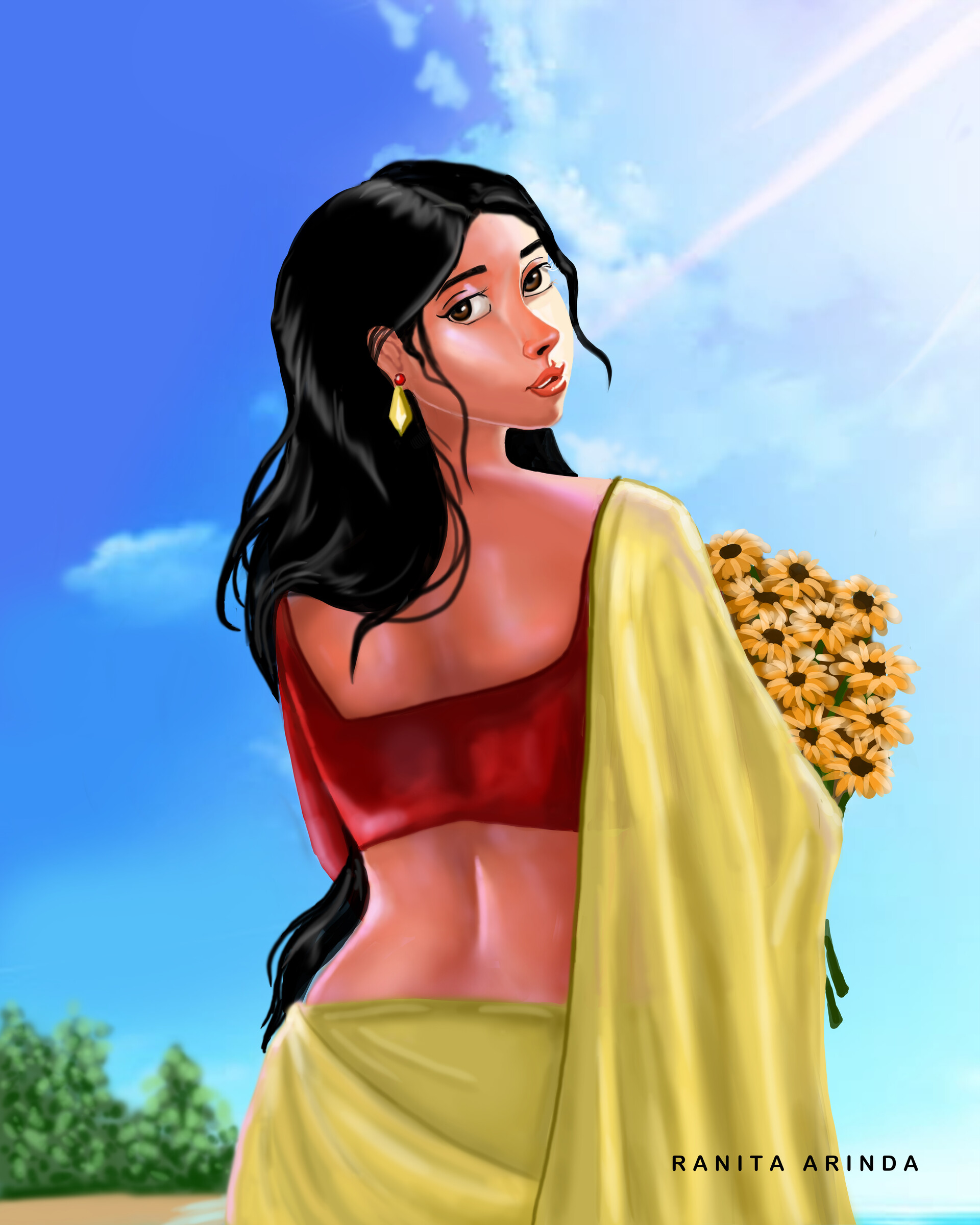 ArtStation - Girl in saree