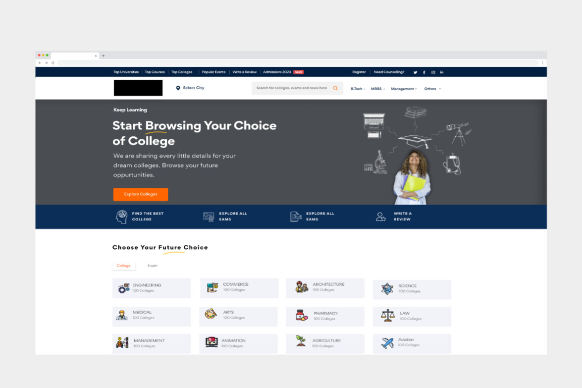 ArtStation - UI for collegebrowser.com