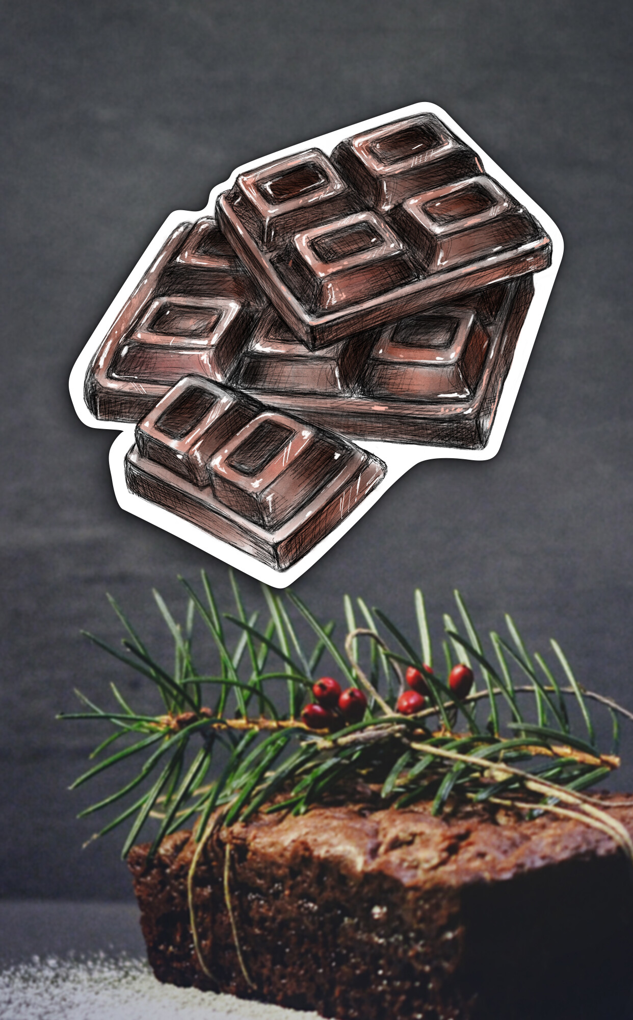 ArtStation - Chocolate Sticker Illustration