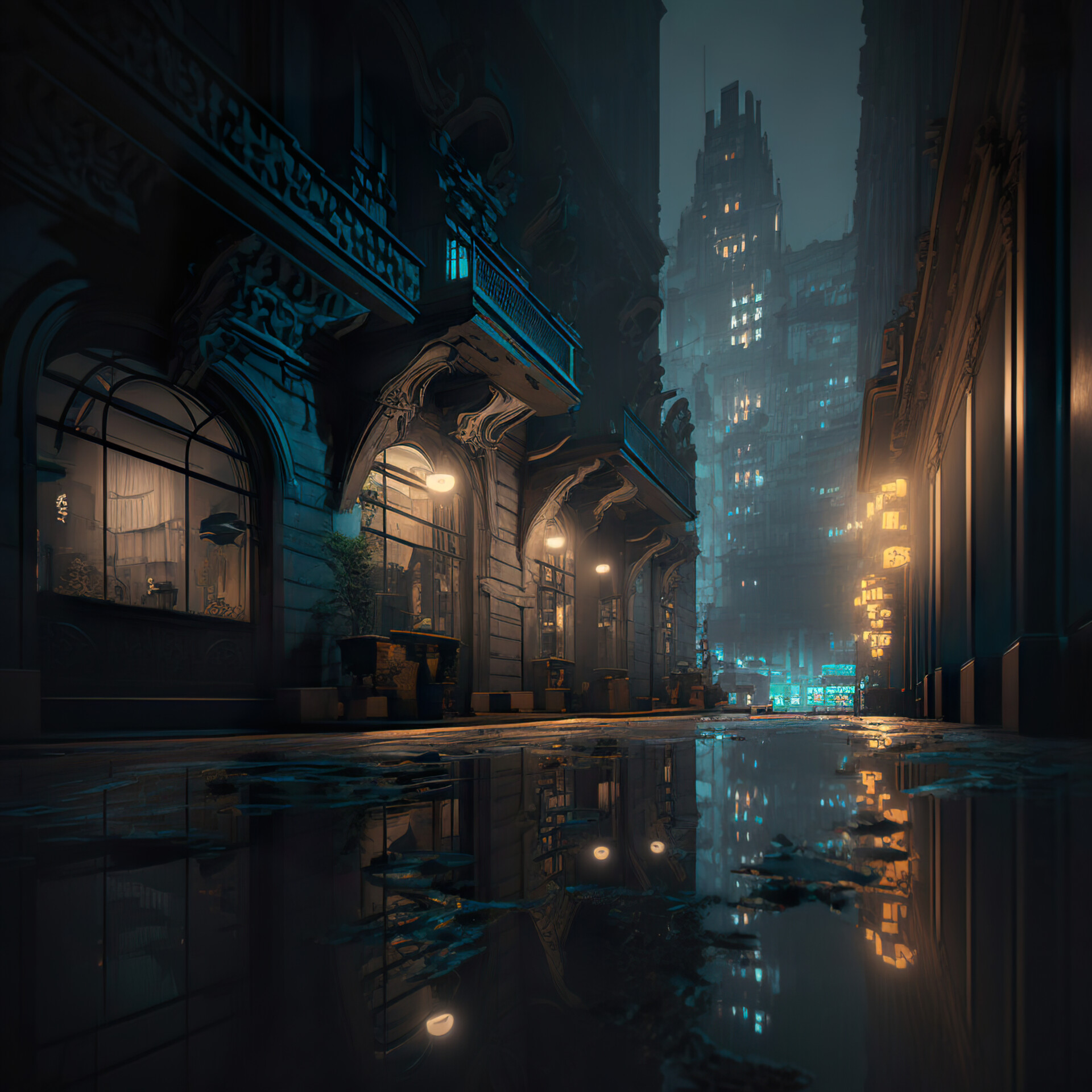 ArtStation - Night city center