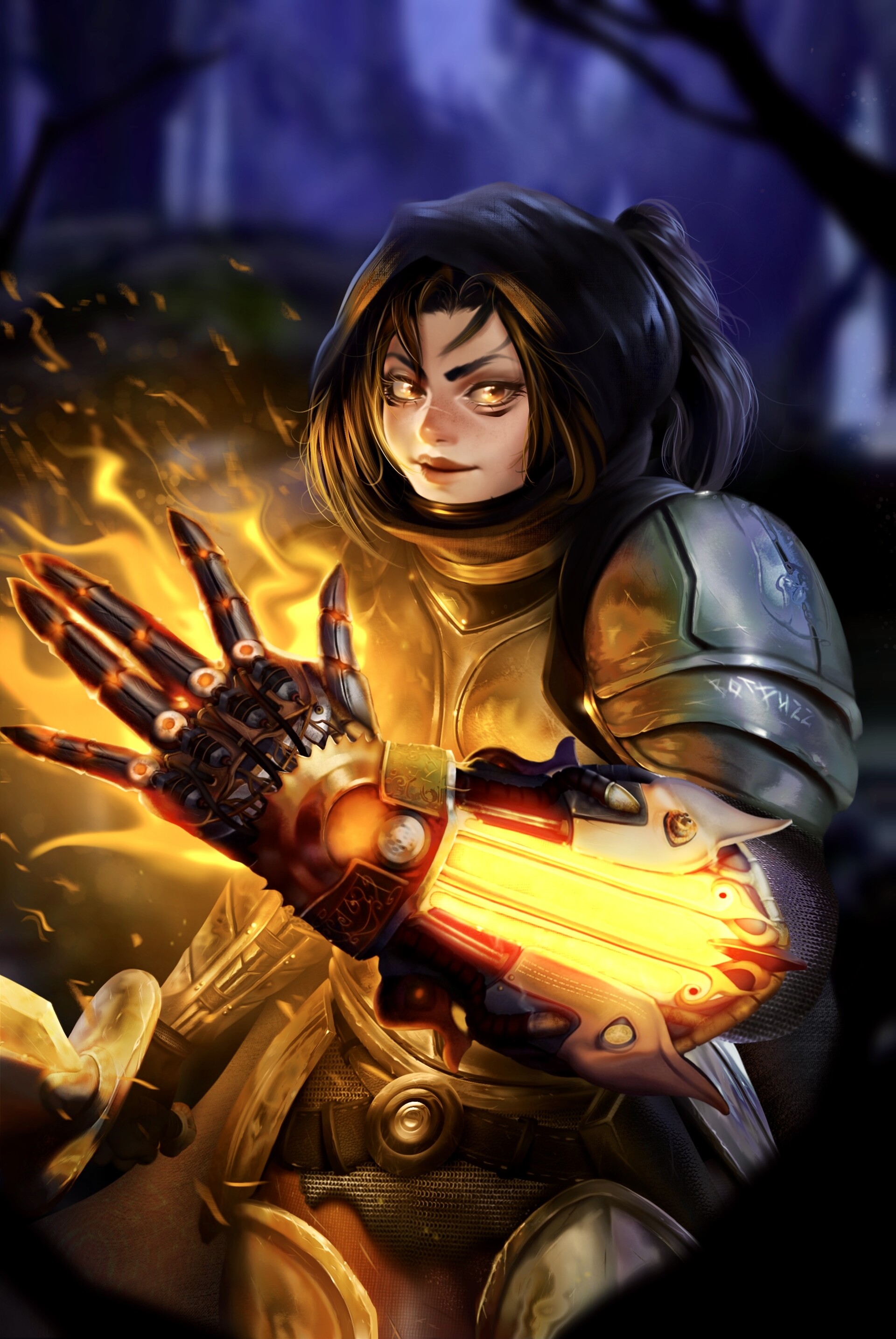 ArtStation - Infernal fire lucky's gantlet.