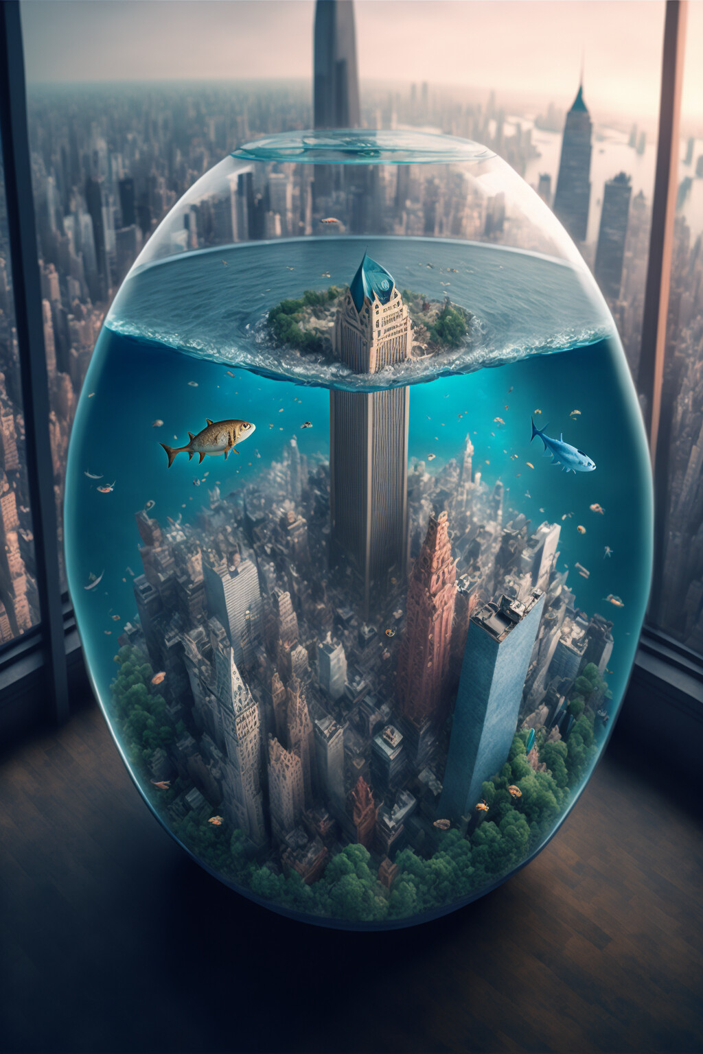 ArtStation - "New York in a Fish Bowl"