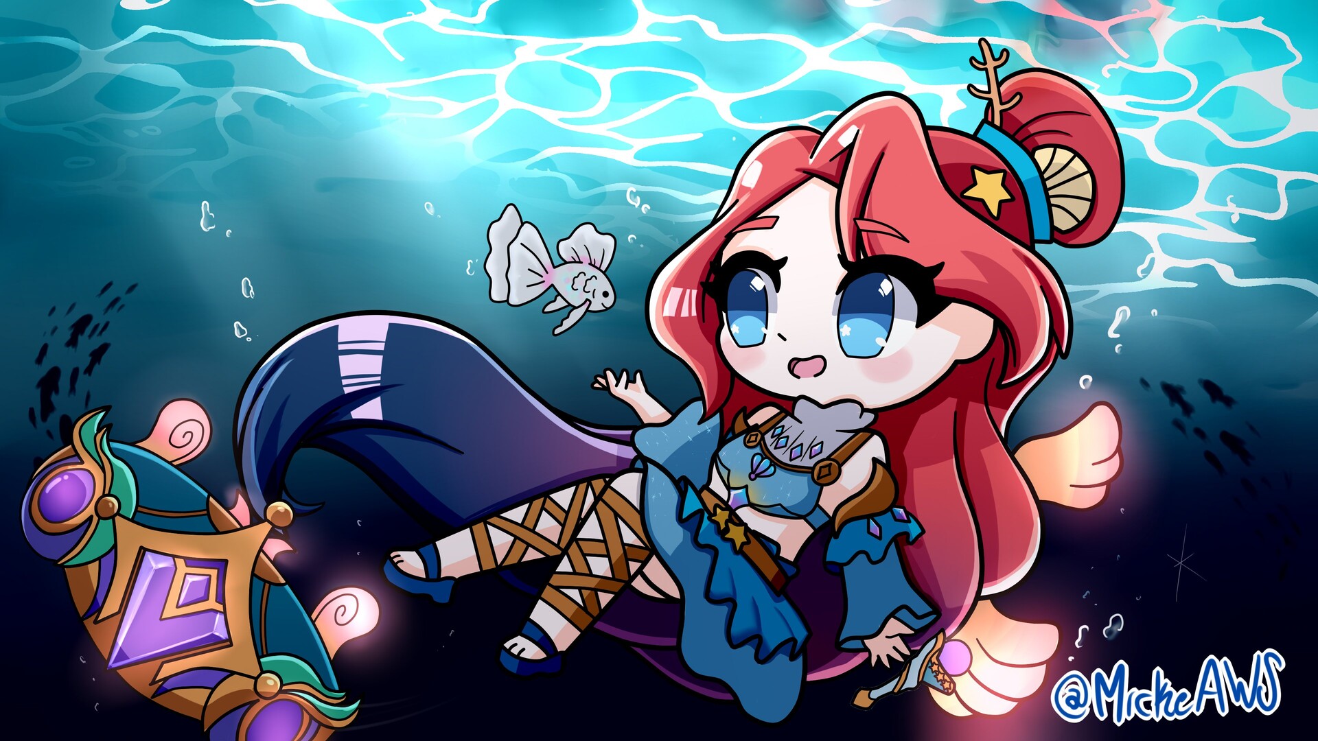 ArtStation - Chibi Seraphine Ocean Song prestige skin