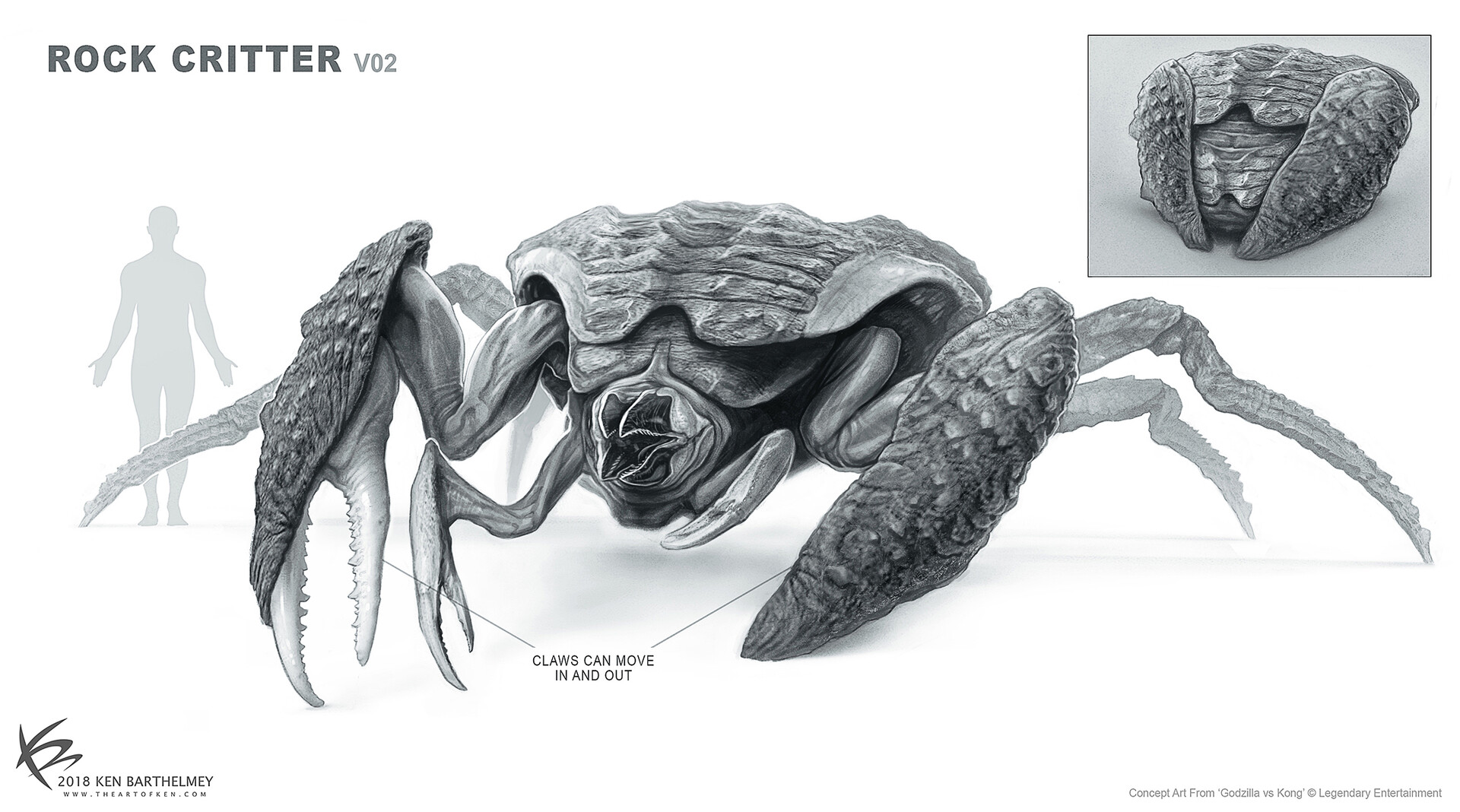 Ken Barthelmey - Godzilla vs Kong: Rock Critter Concept Art
