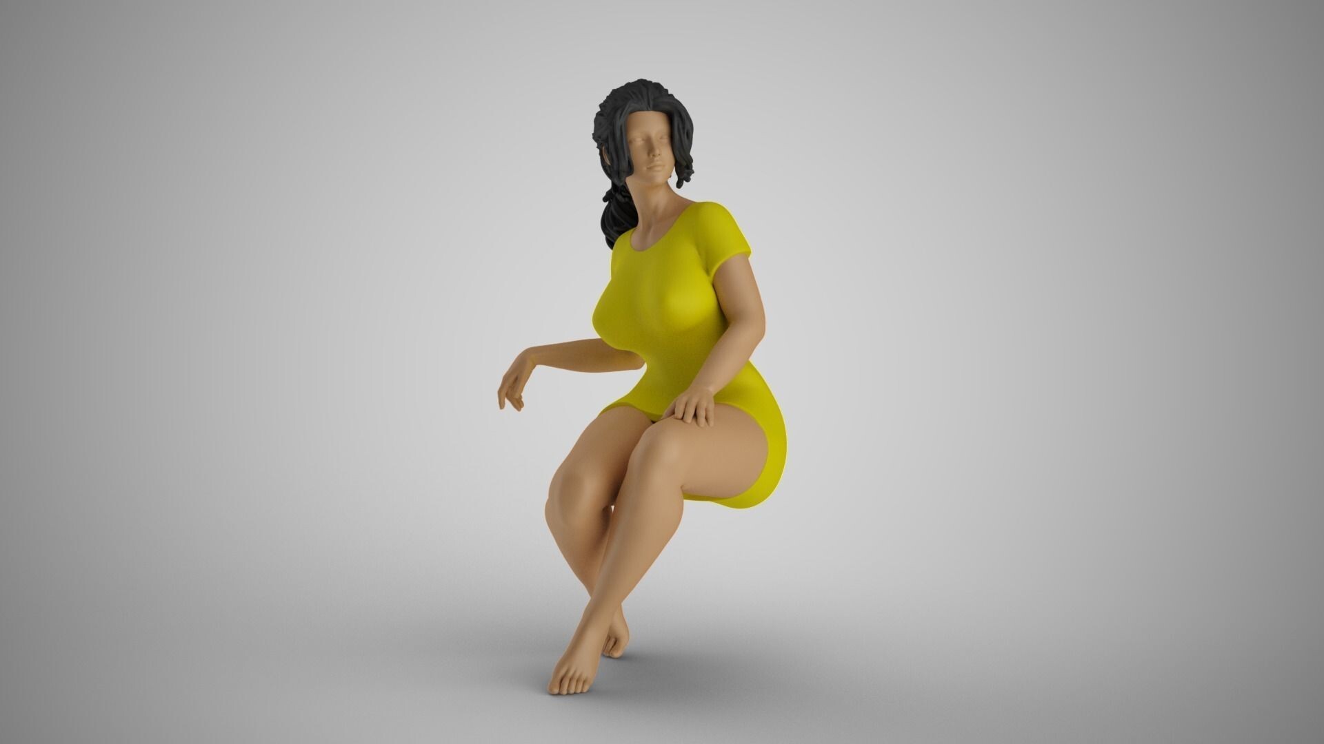 ArtStation - Beautiful Girl sitting on the Corner 3D Print Model