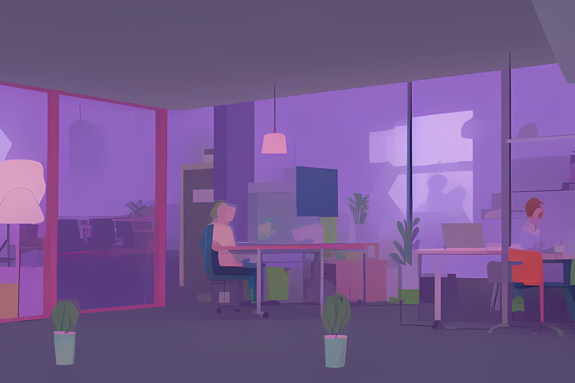 ArtStation - Office coworking illustration