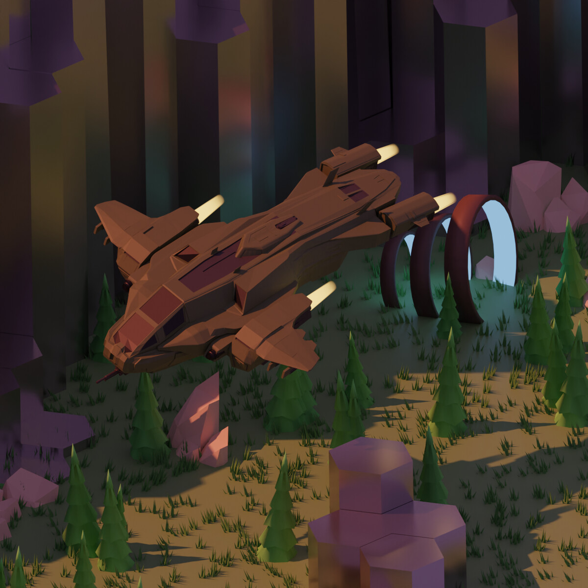 Benjamin McDonald - Low Poly Halo Infinite Pelican Animation