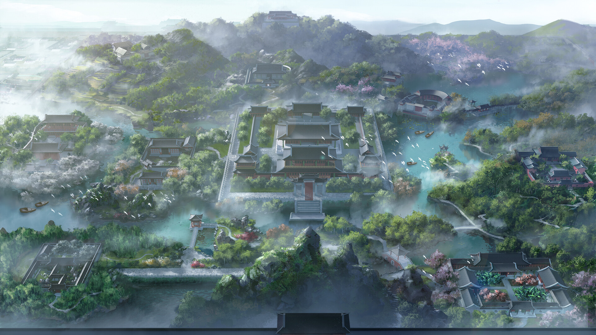 The Grand View Gardens Panorama (from Dream of the Red Chamber) by ...