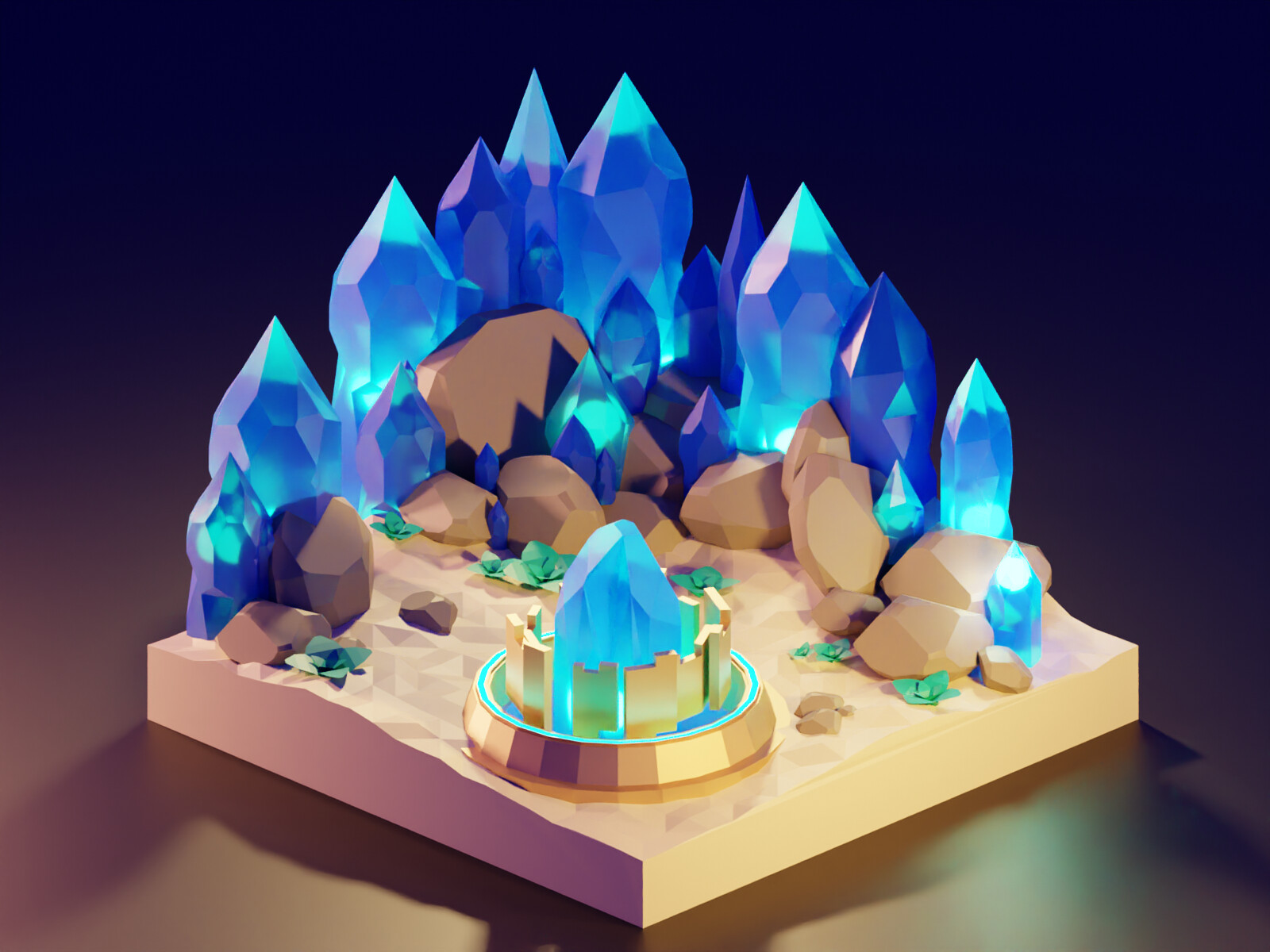 ArtStation - LowPoly Dust Crystals