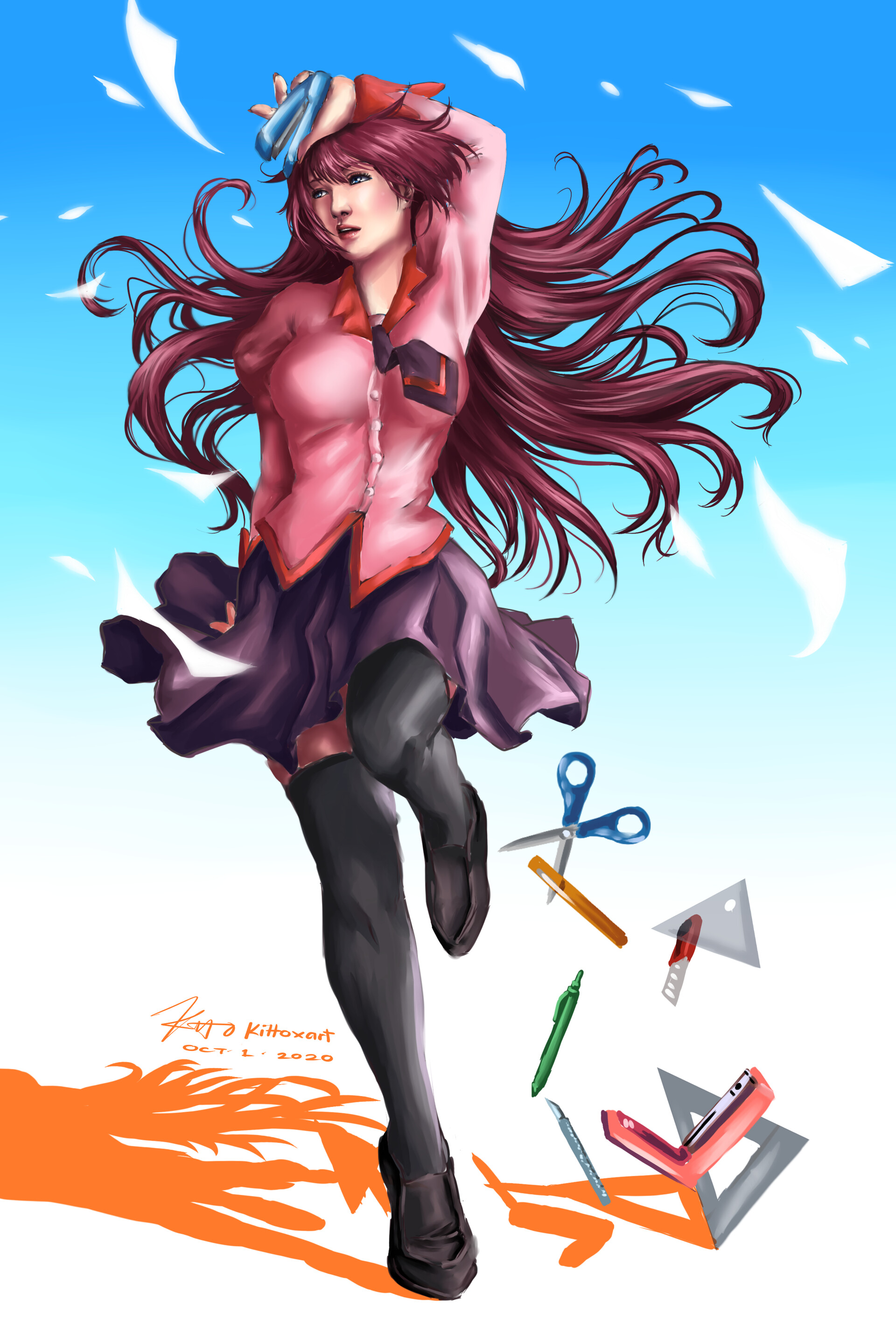 ArtStation - Bakemonogatari - Senjougahara Hitagi