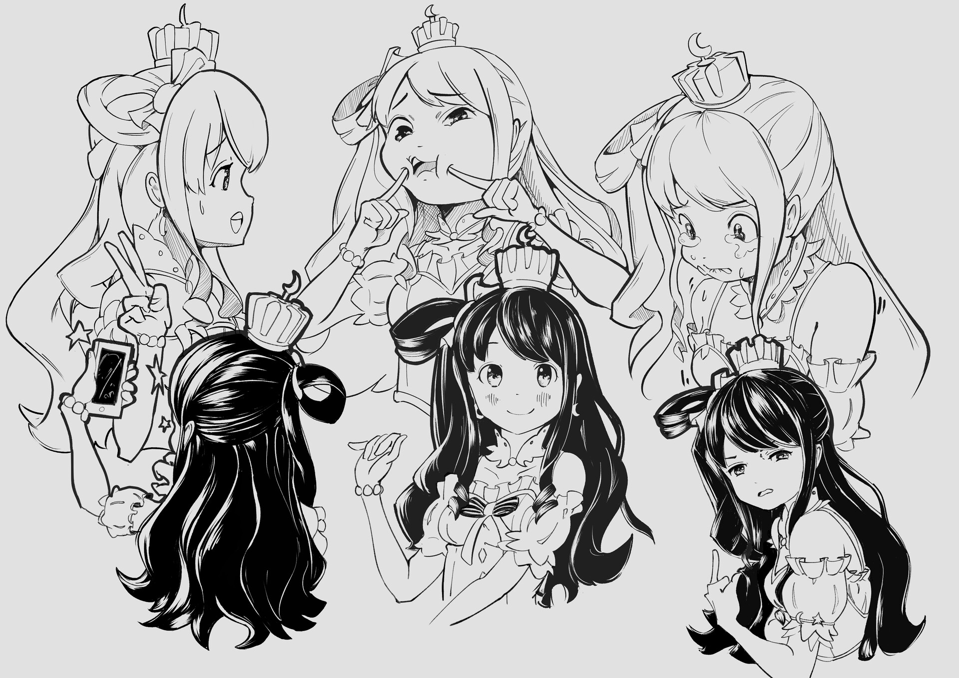 ArtStation - Hololive Luna expression sheet