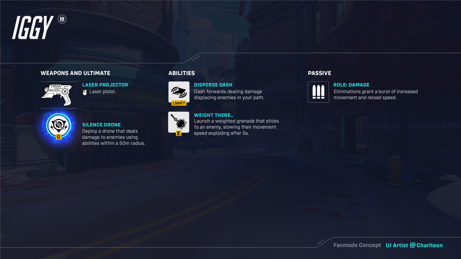 Charlie Managhan - Overwatch 2 Character Sheet Concept