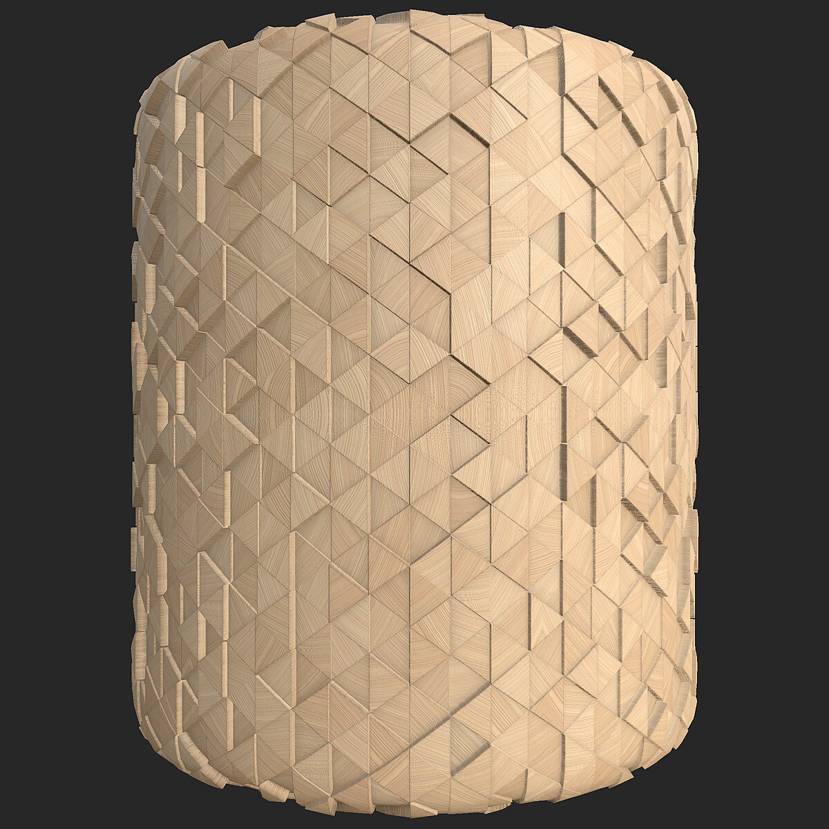 TextureCan - Natural Wood Triangular Blocky Wall (FREE PBR Texture)