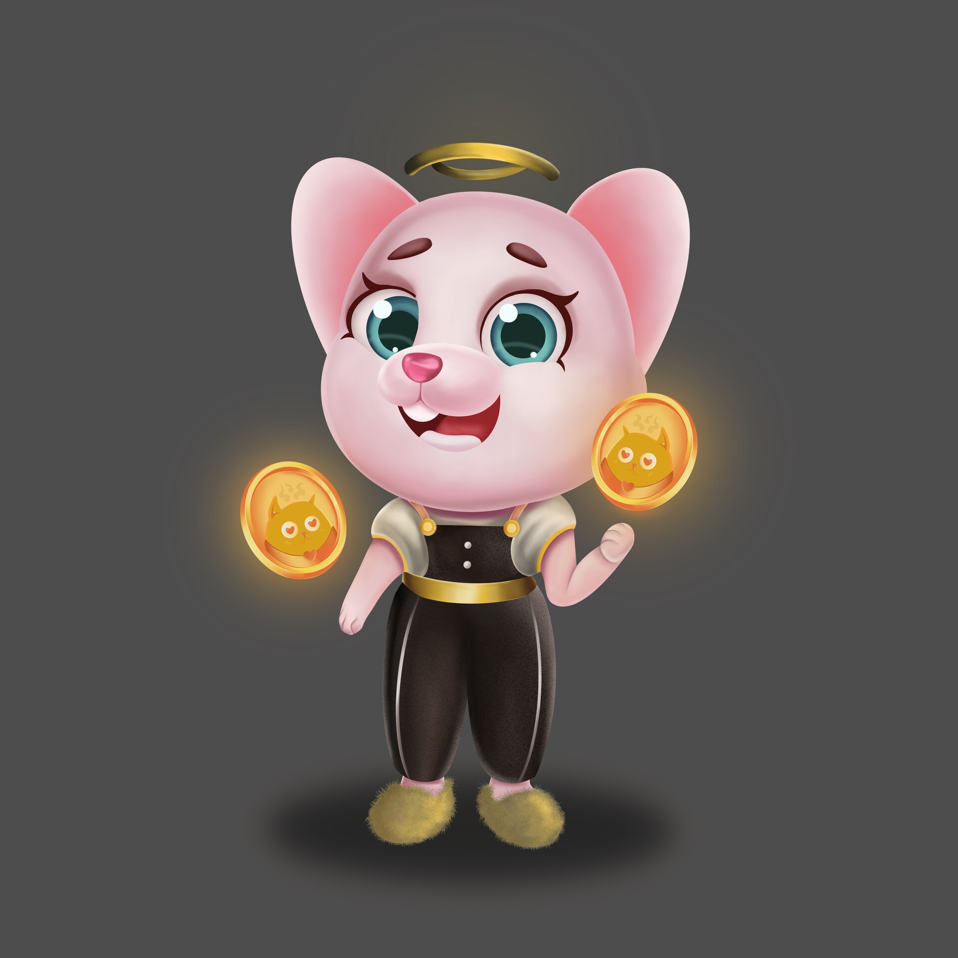 ArtStation - 2d Piggy Character Full Body for Game Art