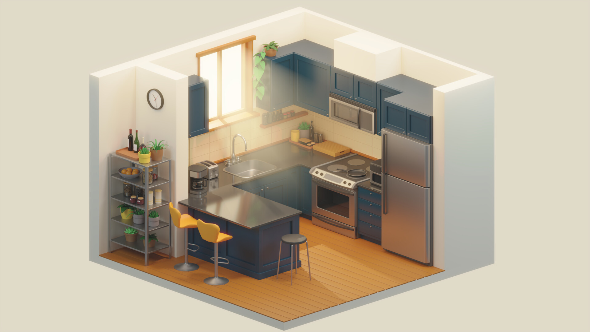 ArtStation - My Isometric Kitchen