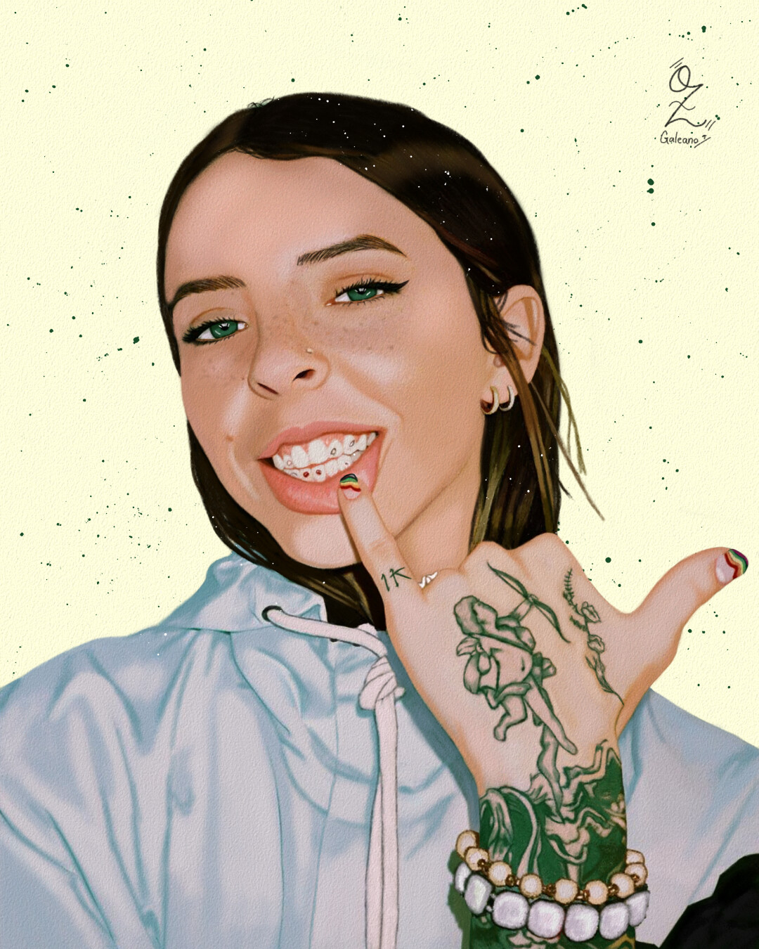 ArtStation - Young Miko portrait drawing by Oz Galeano