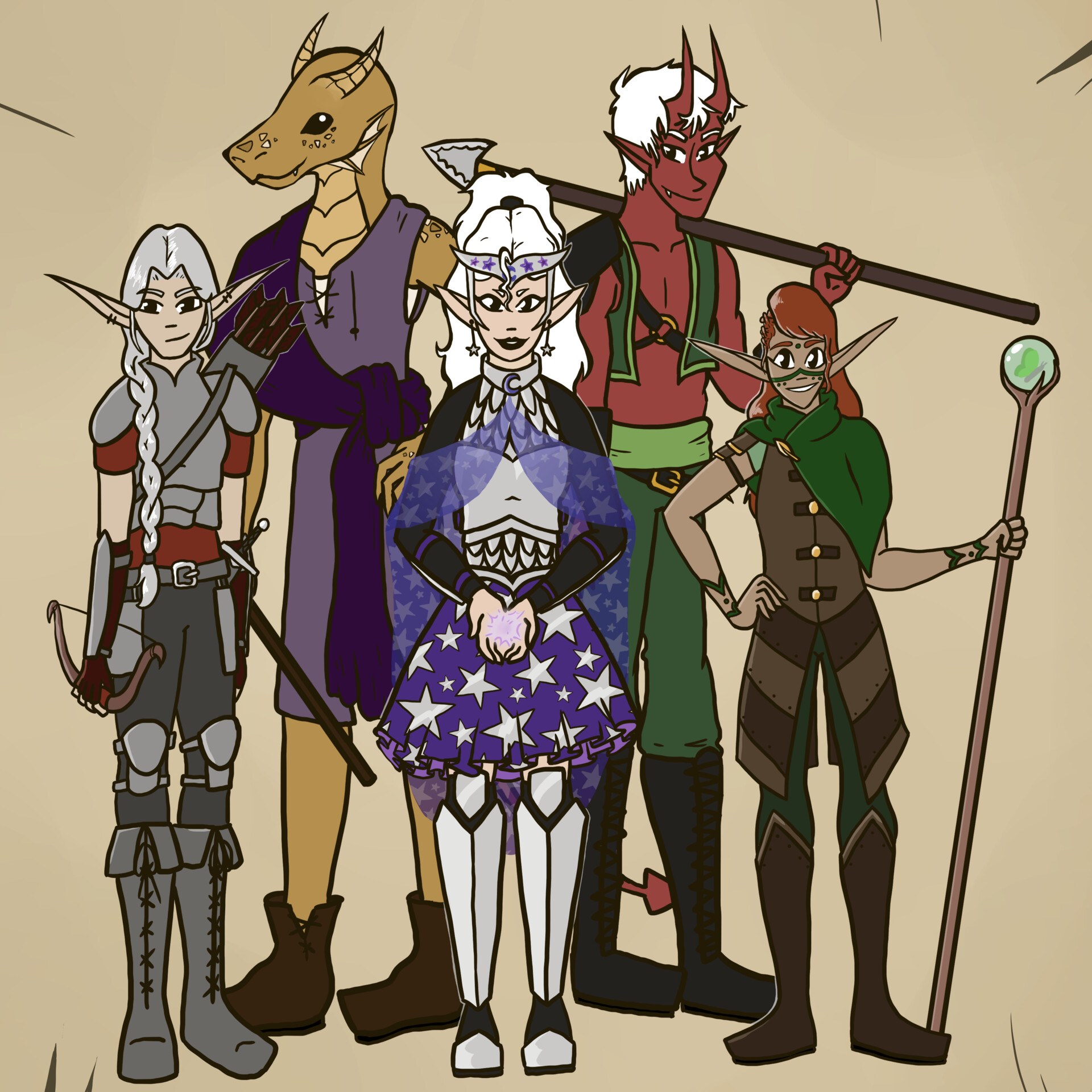 ArtStation - Group Fantasy Character Comparison Sheet