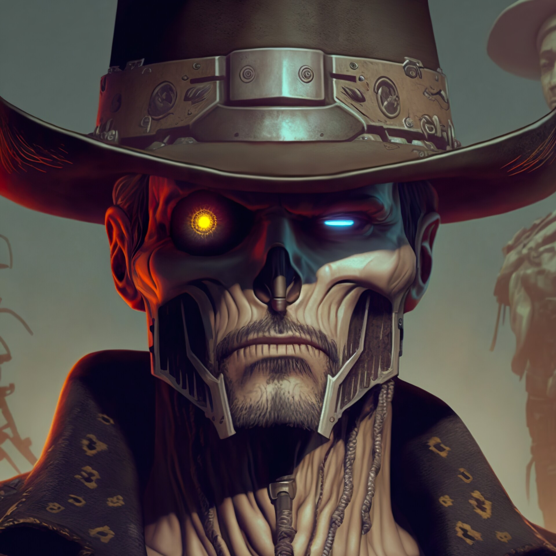 ArtStation - Half Robot Cowboy | Bounty Hunter