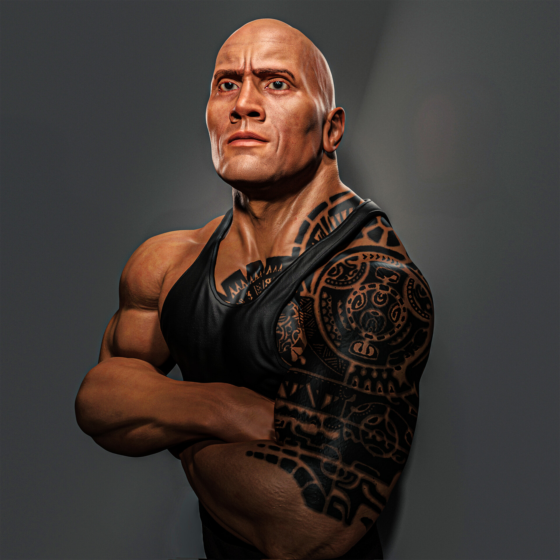ArtStation - Rock Dwayne Johnson 3D Model