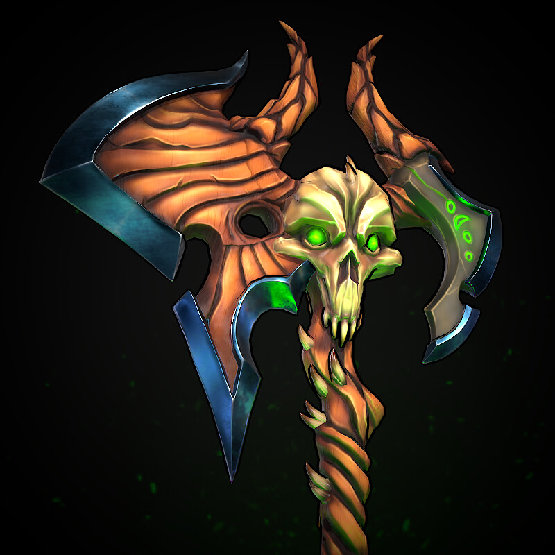 ArtStation - Stylized Demon axe Game weapon