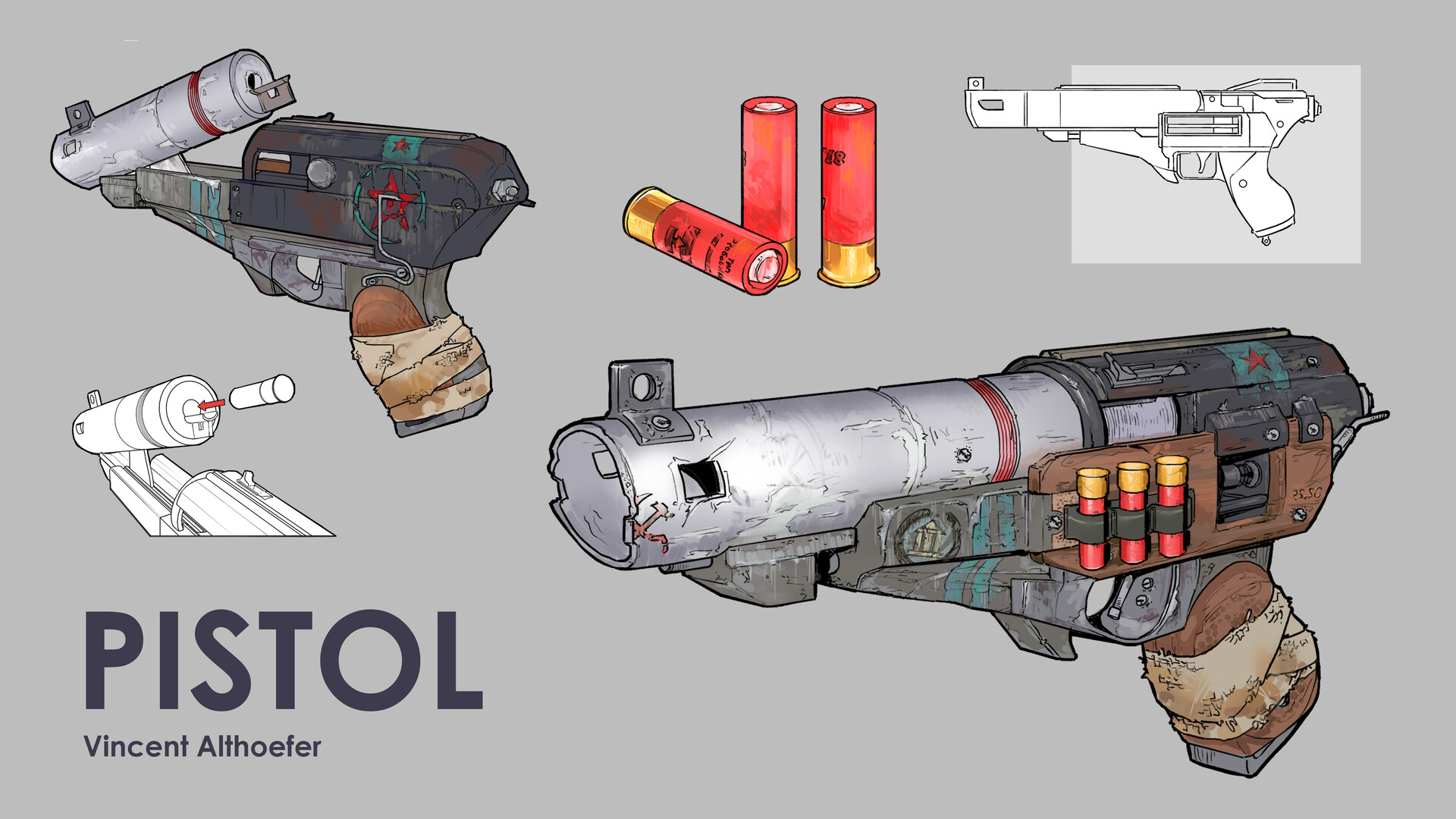 Vincent Althoefer - Prop project - Shotgun pistol