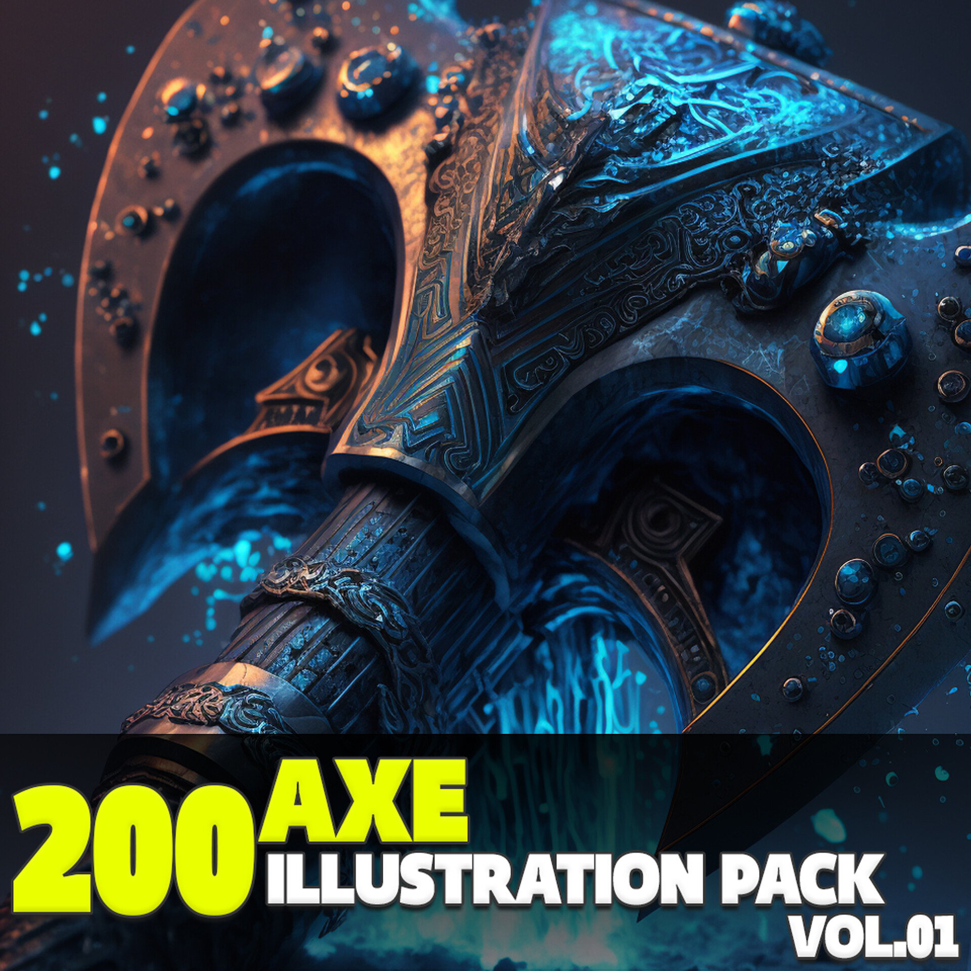 ArtStation - 200 Axe Illustration Pack Vol.01