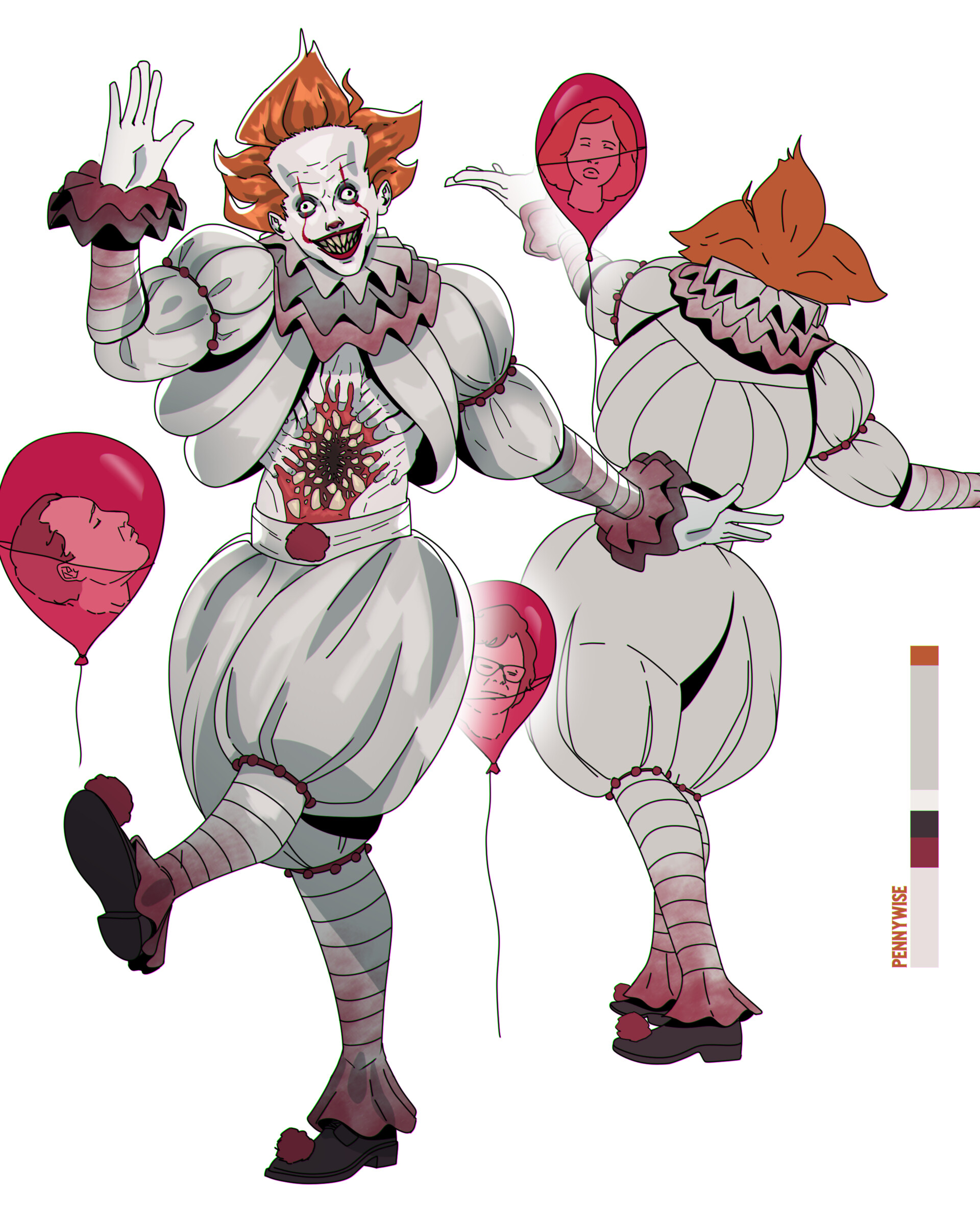 how to draw pennywise whole body