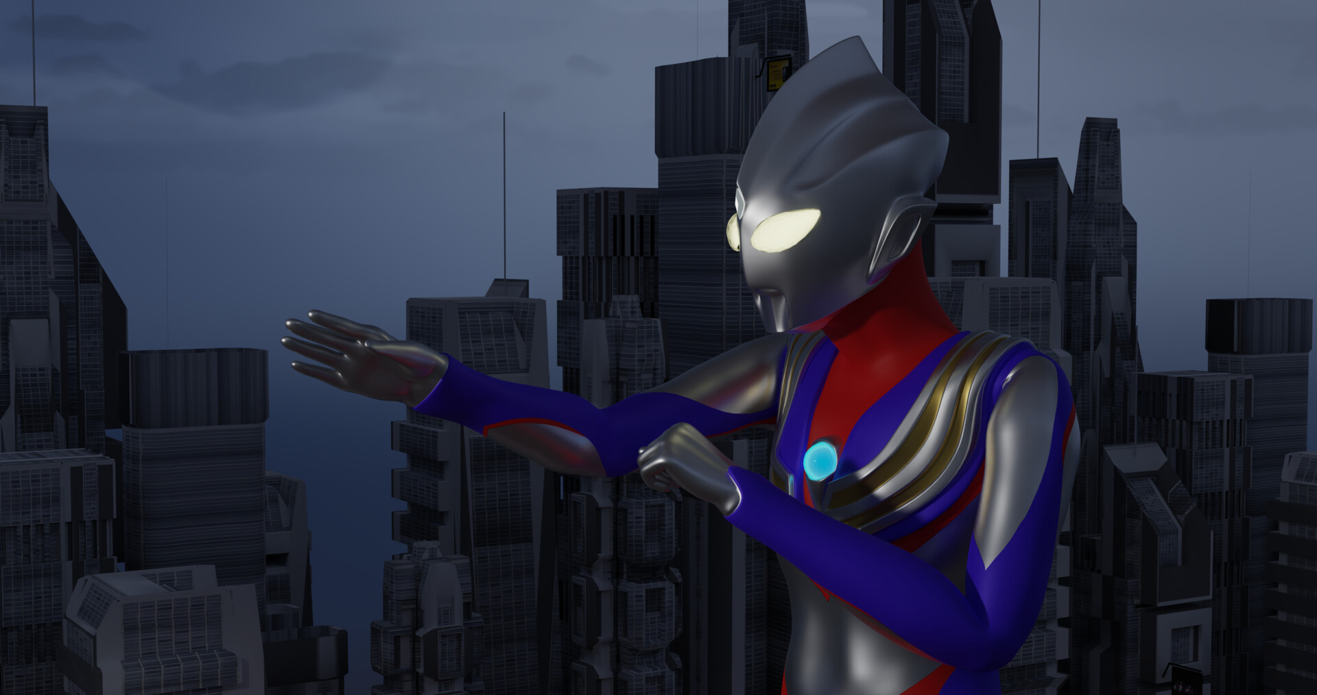 ArtStation - Ultraman Tiga In The City