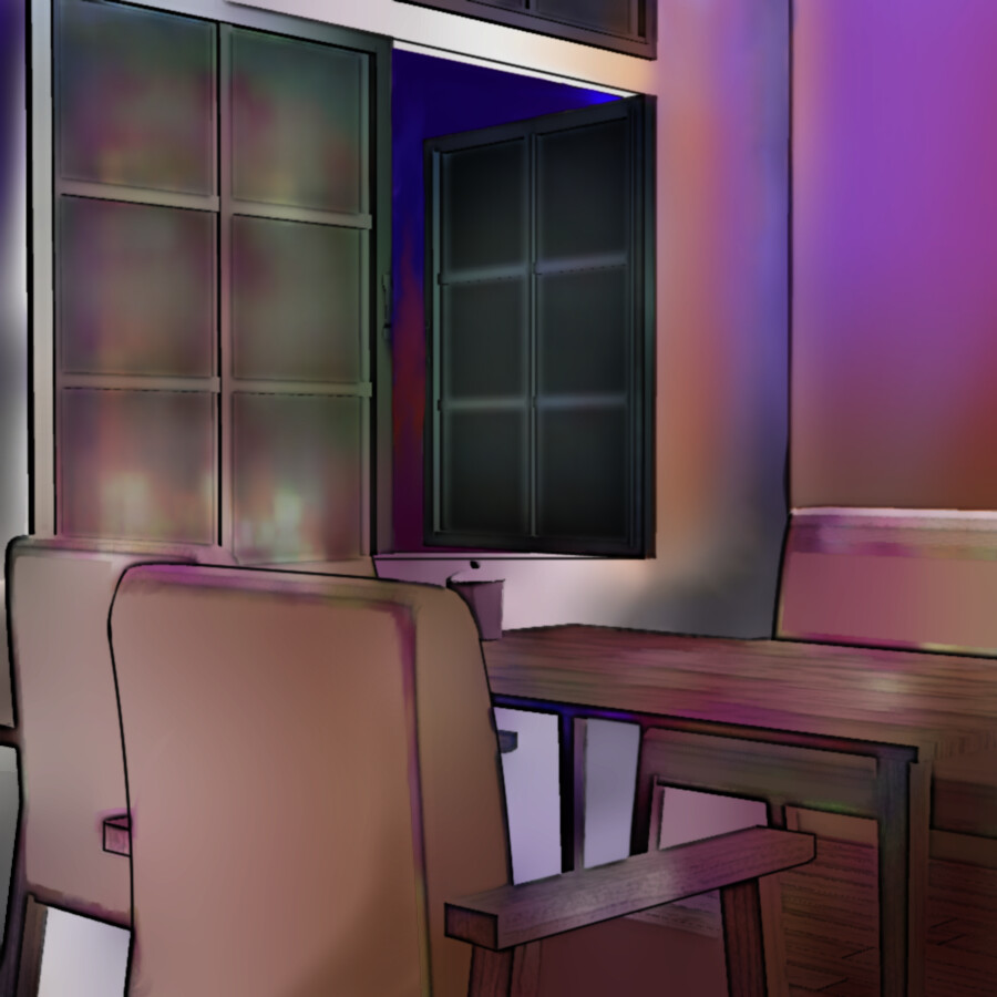 ArtStation - Aesthetic Retro Cafe Background