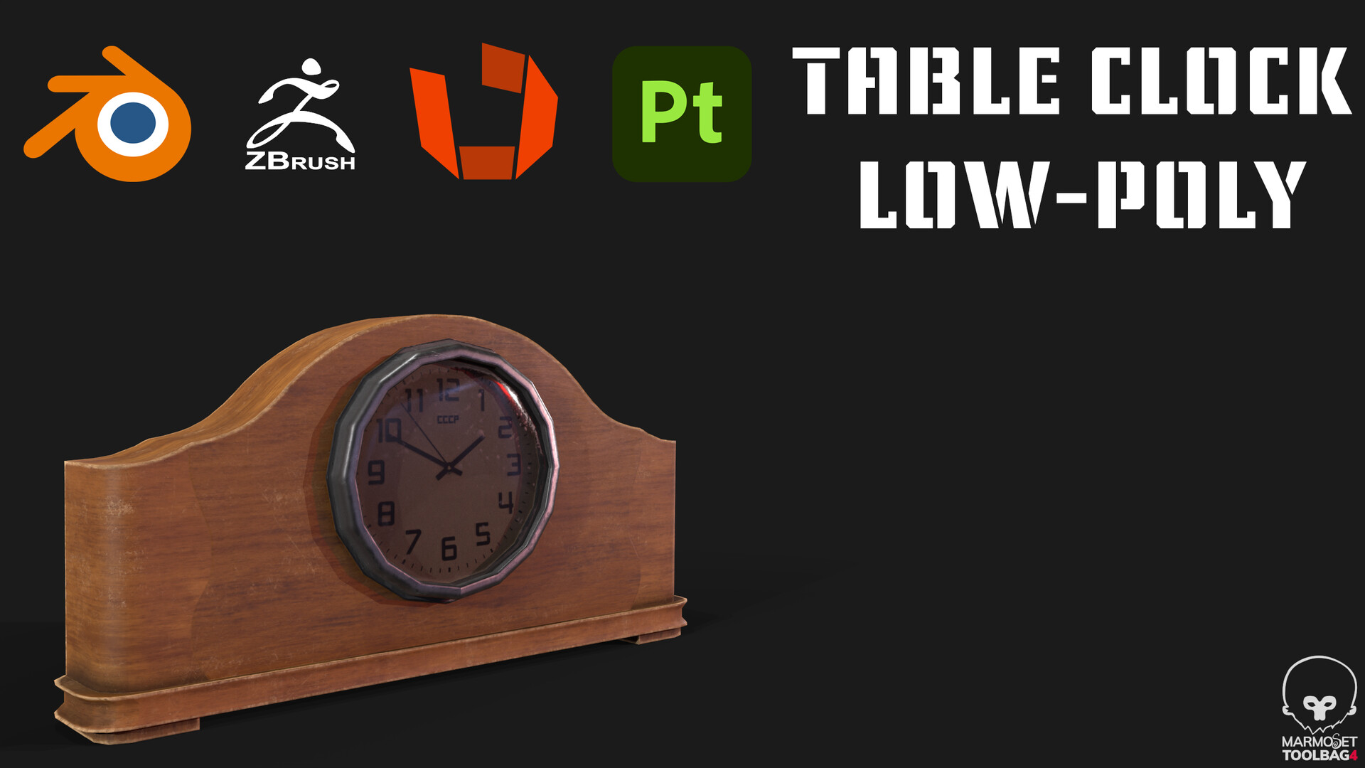 ArtStation - Clock Table low-poly
