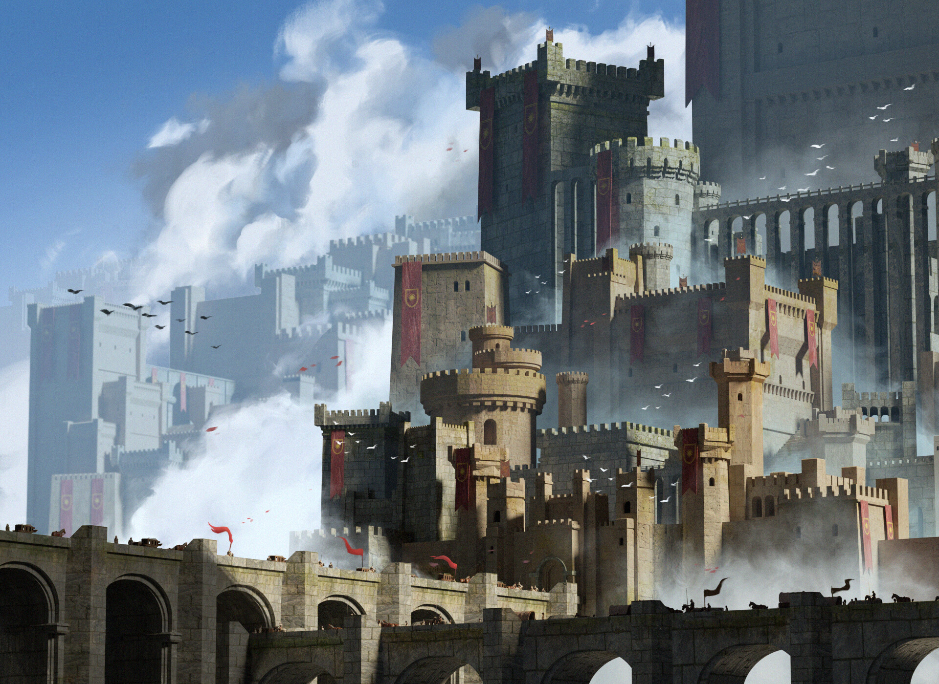 ArtStation - Coast Cliff Castle Concept_3