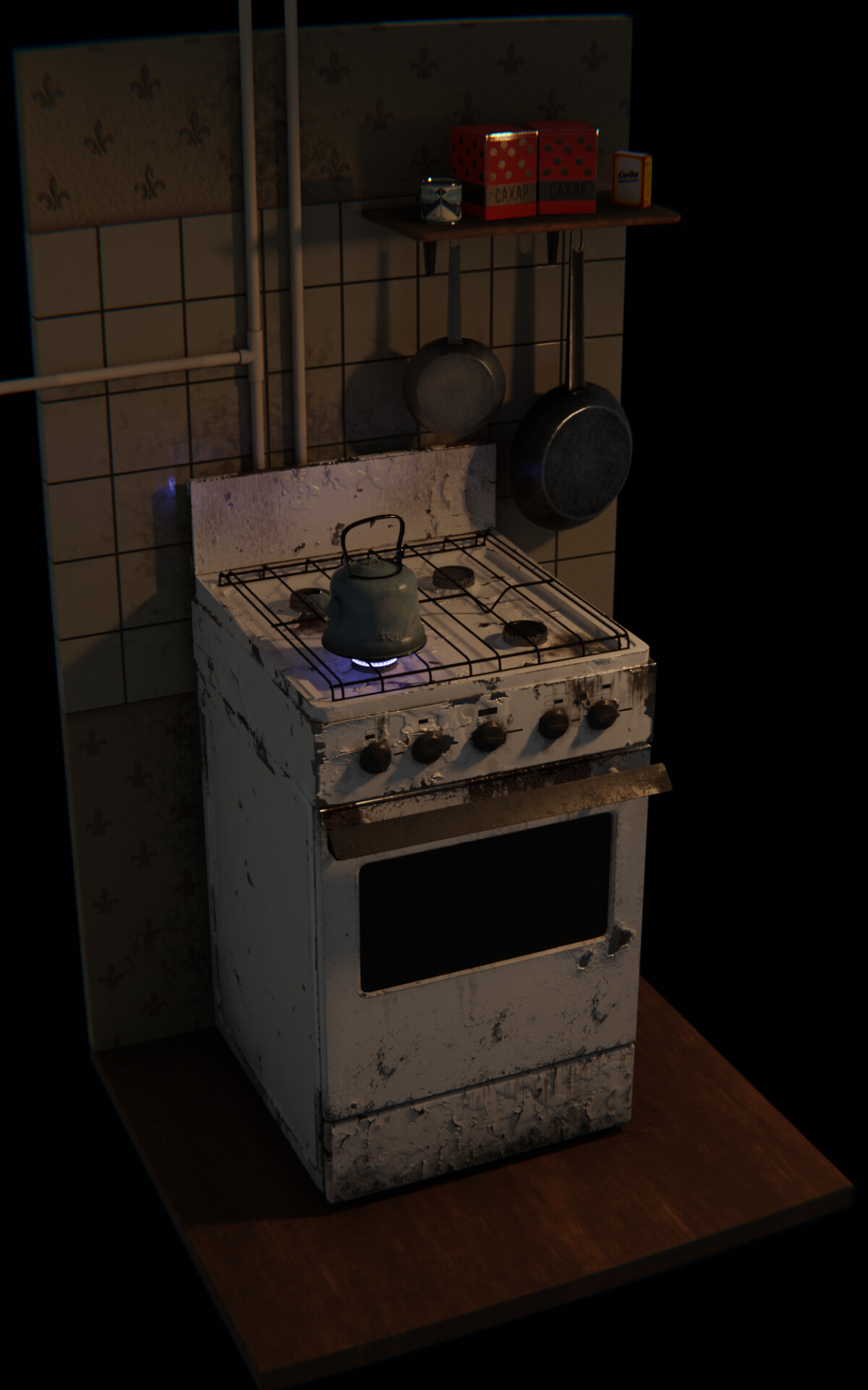 ArtStation - Old soviet kitchen | Game-Ready