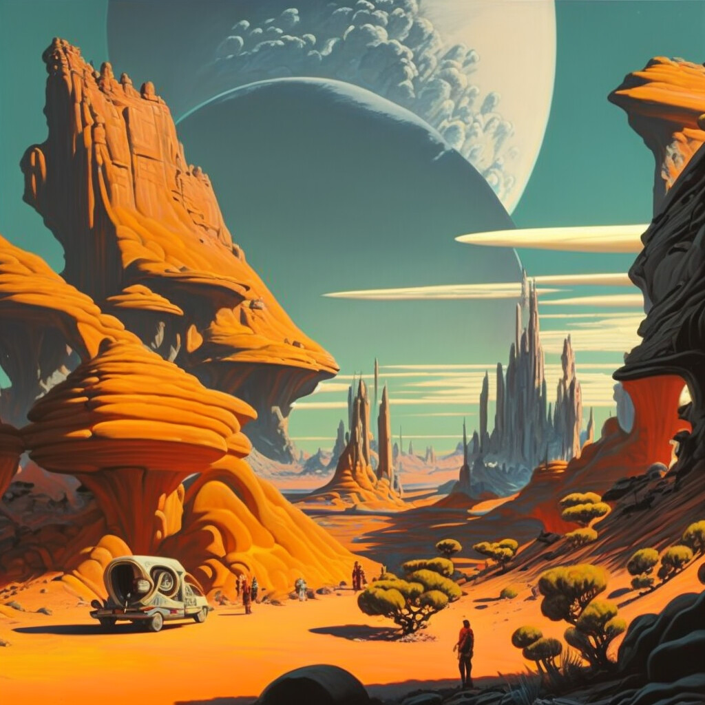 ArtStation - Retrofuturistic landscape art 4