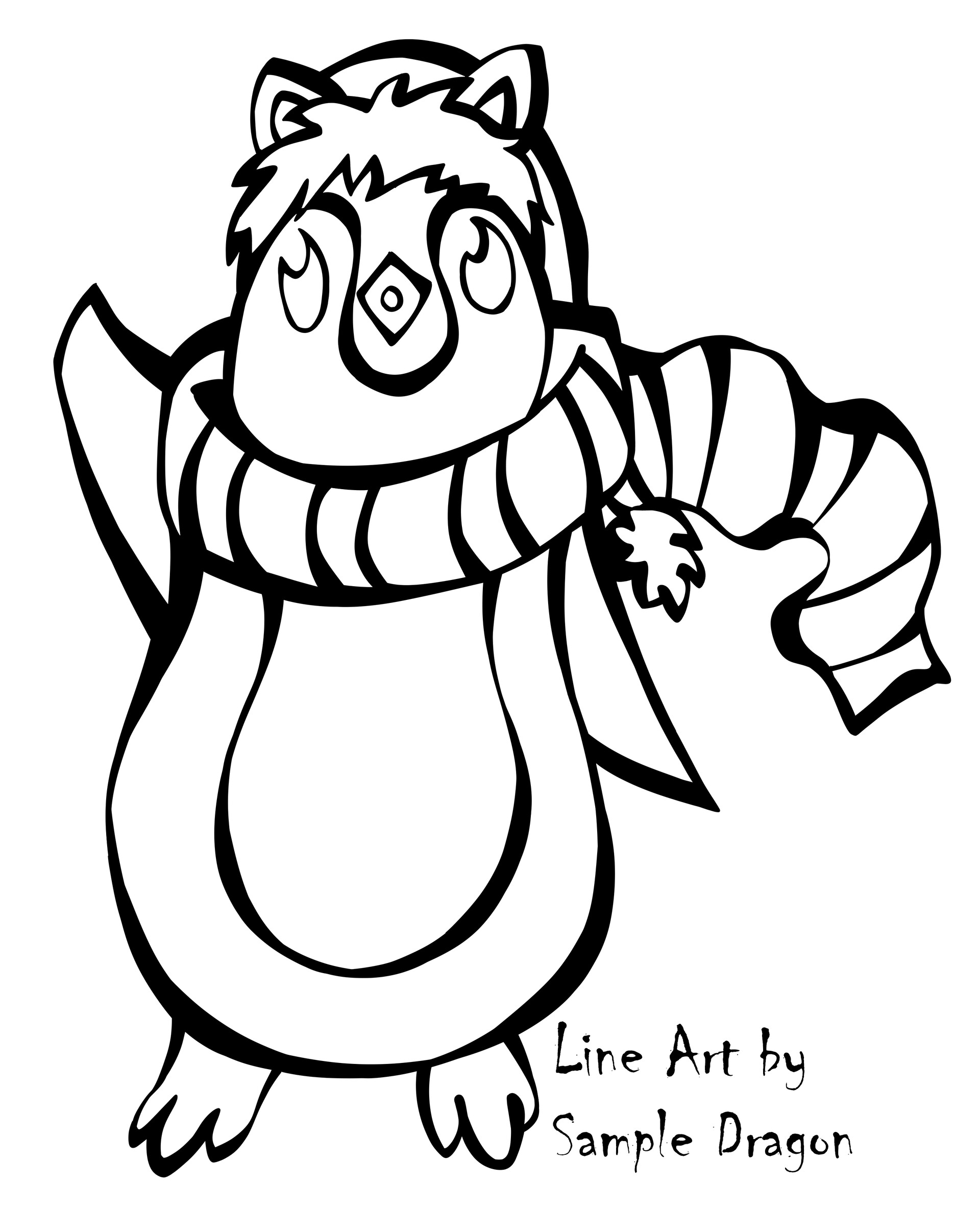 christmas penguin coloring picture