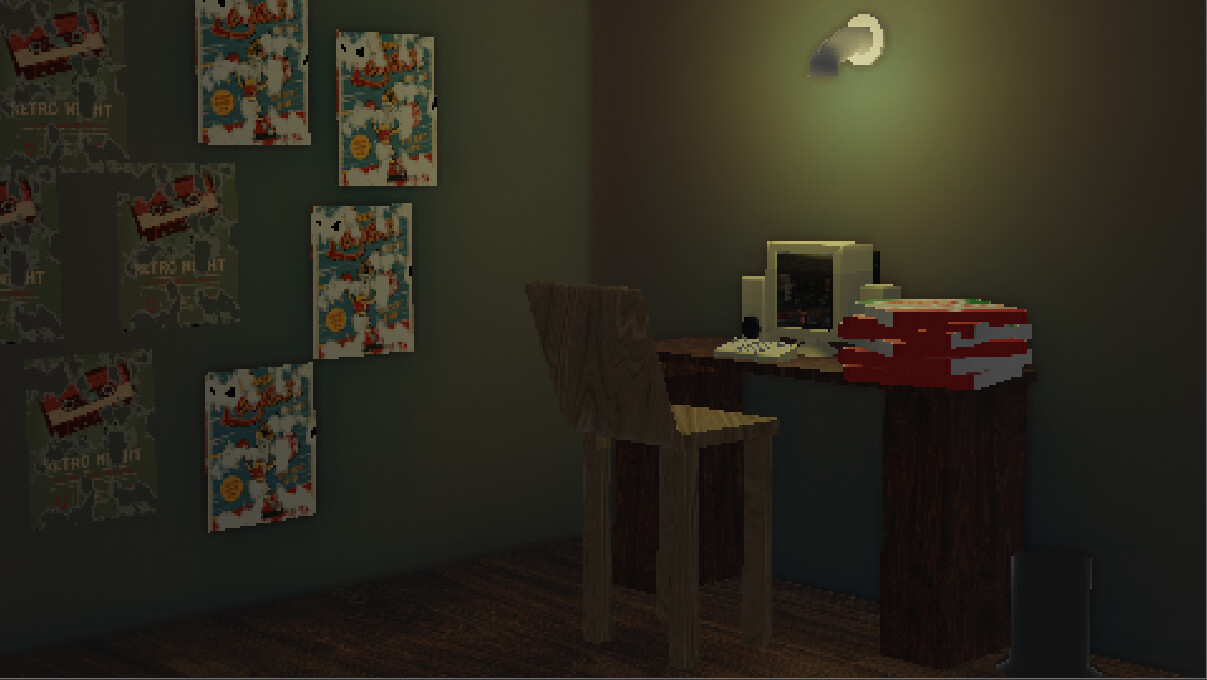 ArtStation - Old retro room - ps1 style