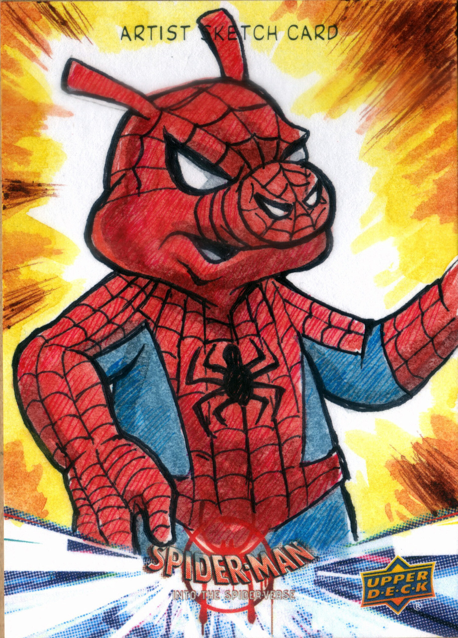 Dan Viloria - Official Spider-Ham Artist Sketch card for UpperDeck