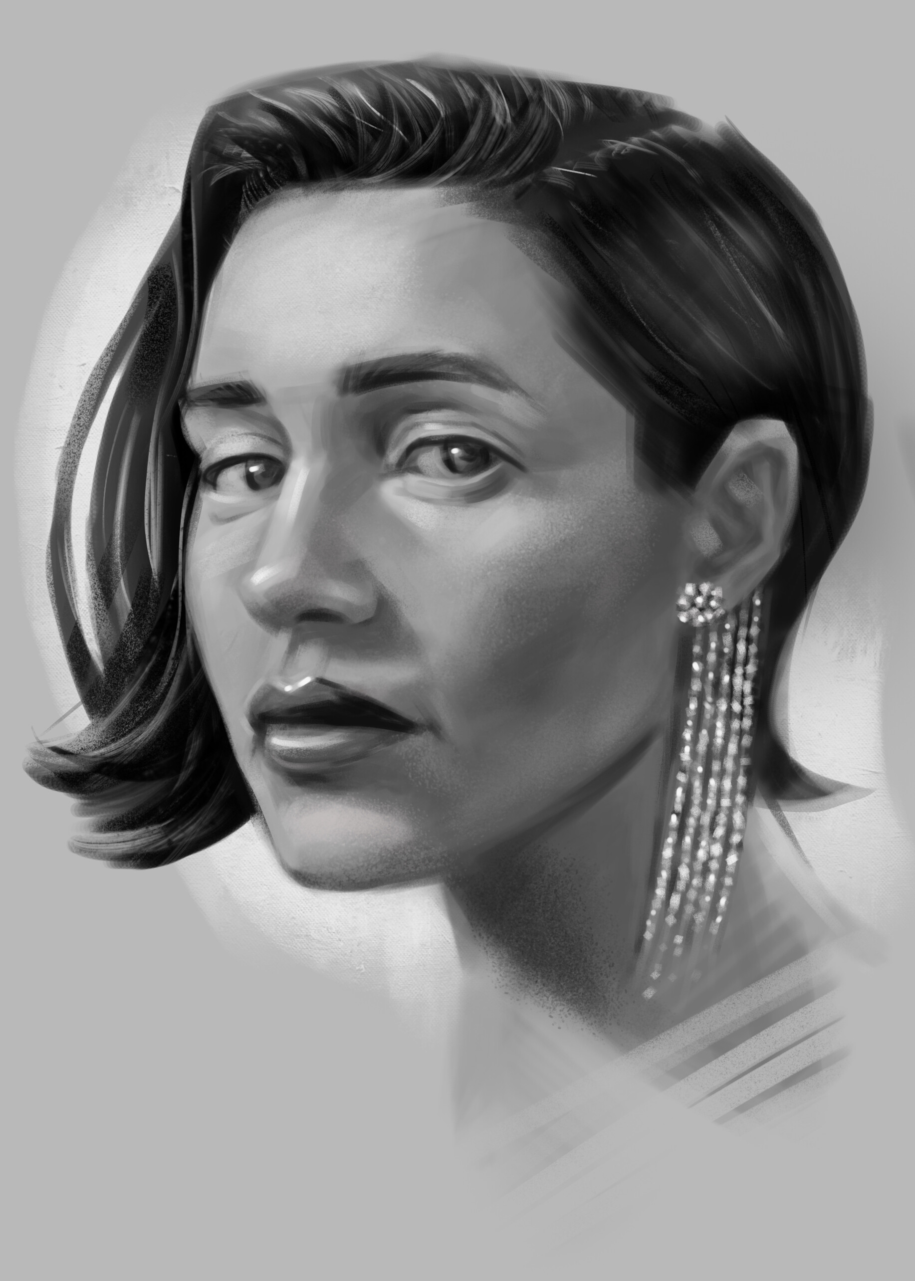 ArtStation - Portrait study using a photo of Emilia Clarke as reference