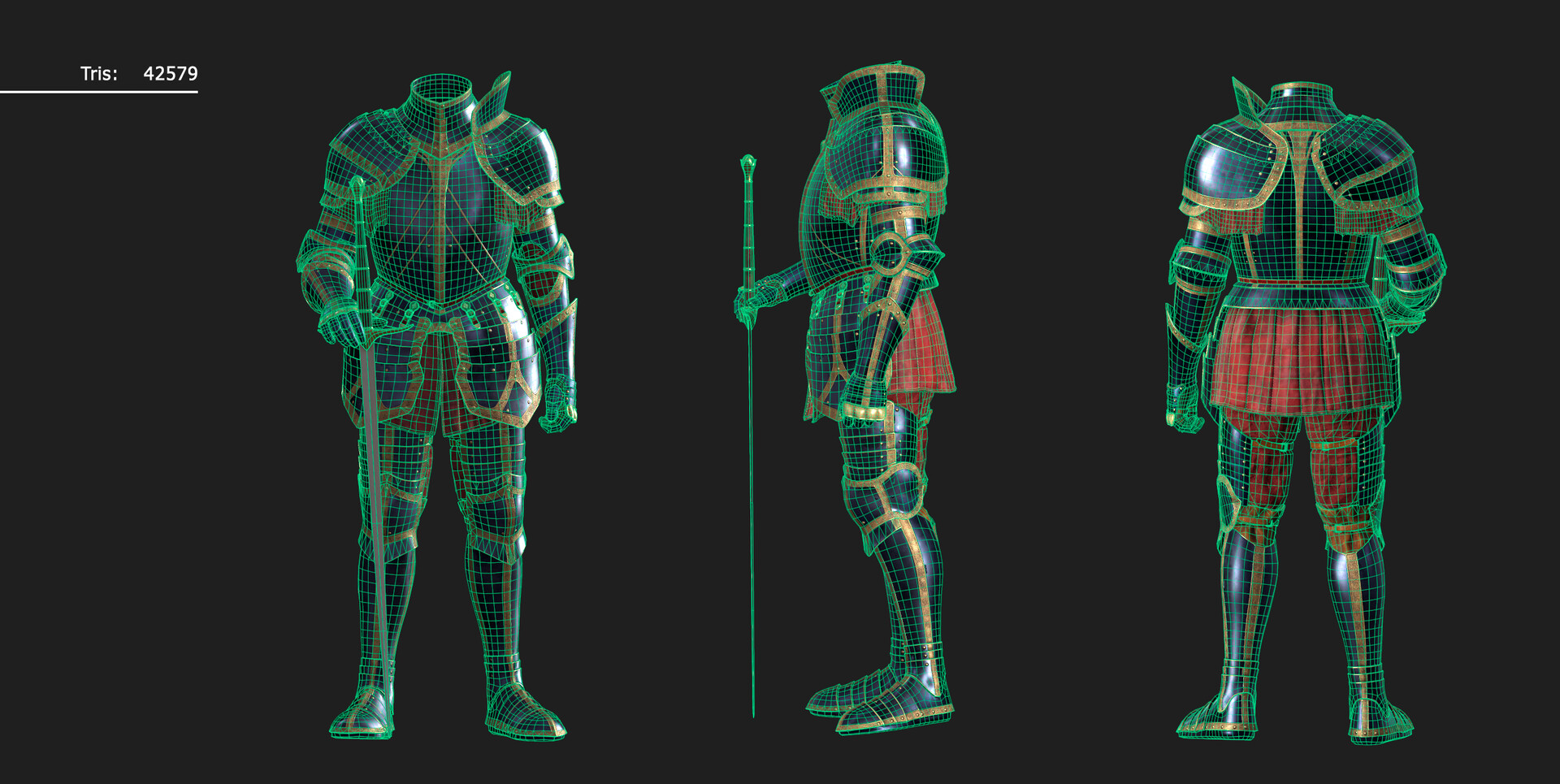 Irene Higueras - Fantasy Renaissance Armor - Maya Low Poly