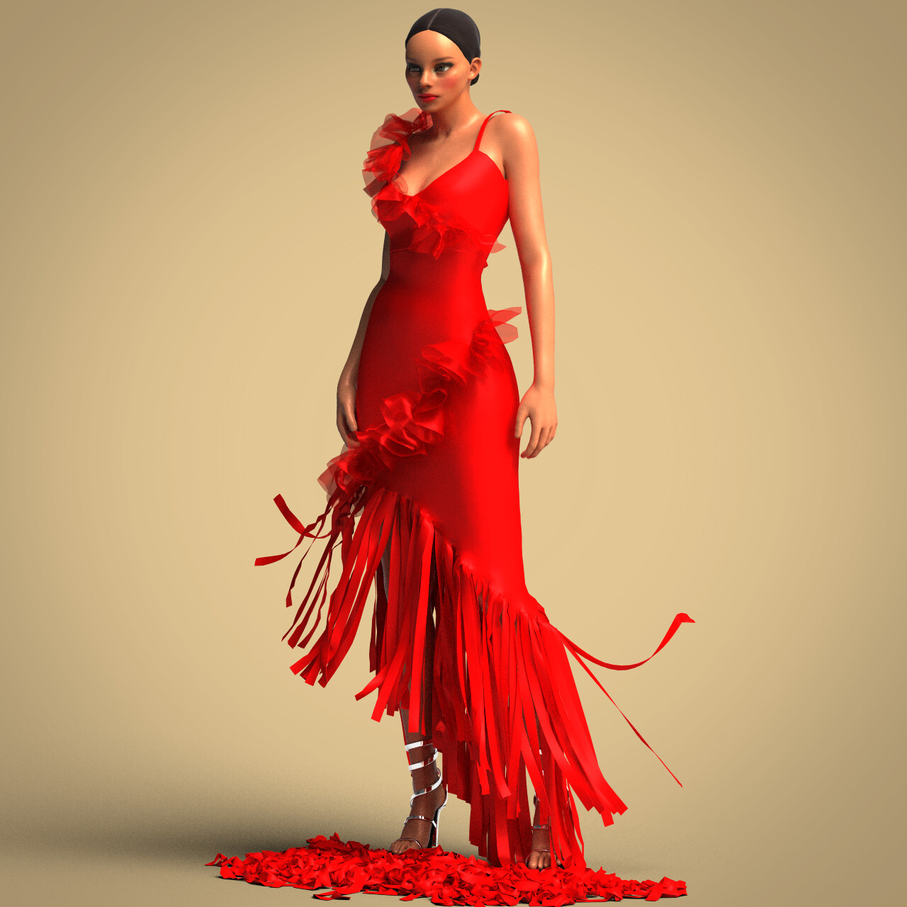 ArtStation - red dress