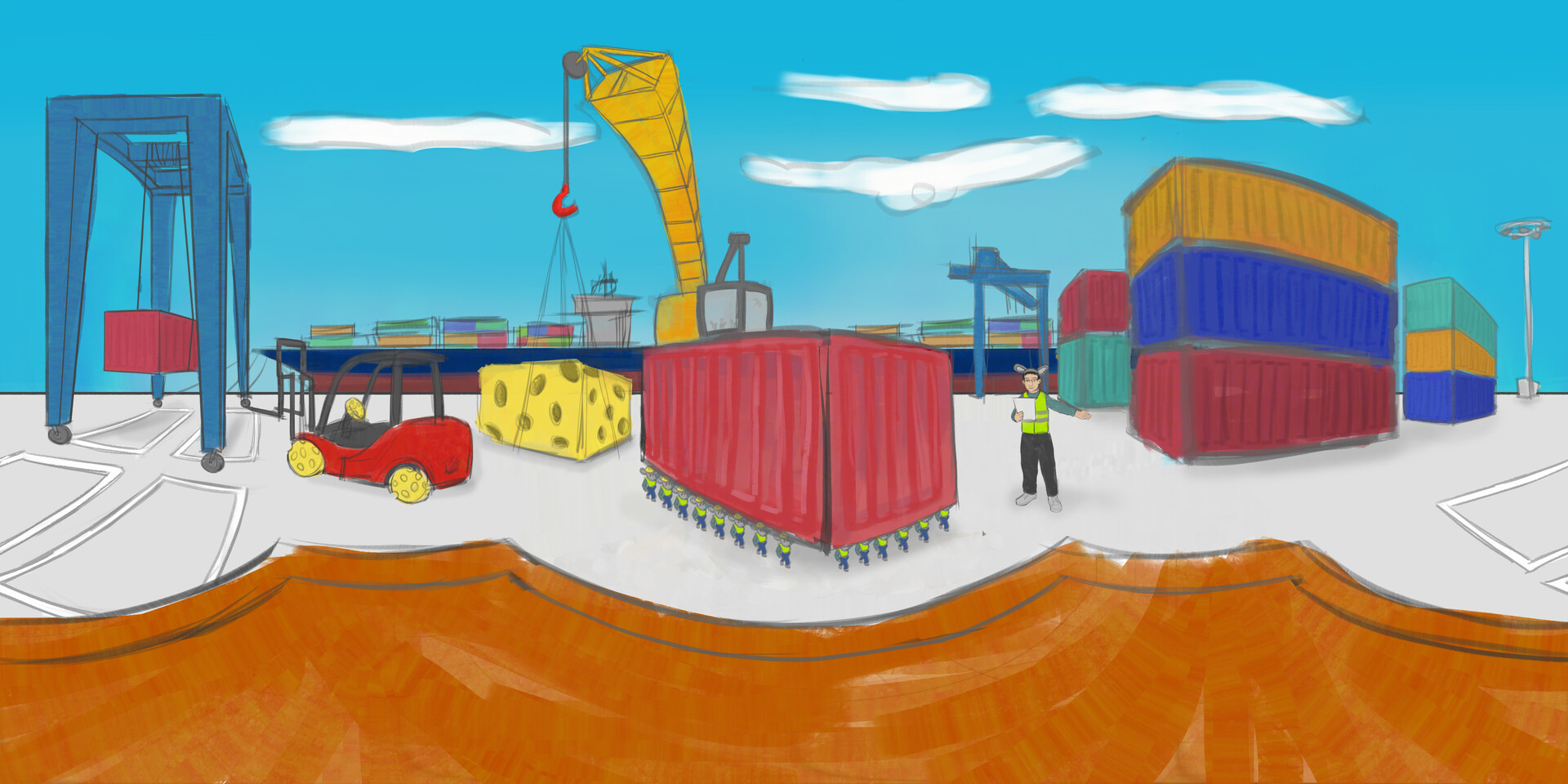 ArtStation - 360° Port Illustration