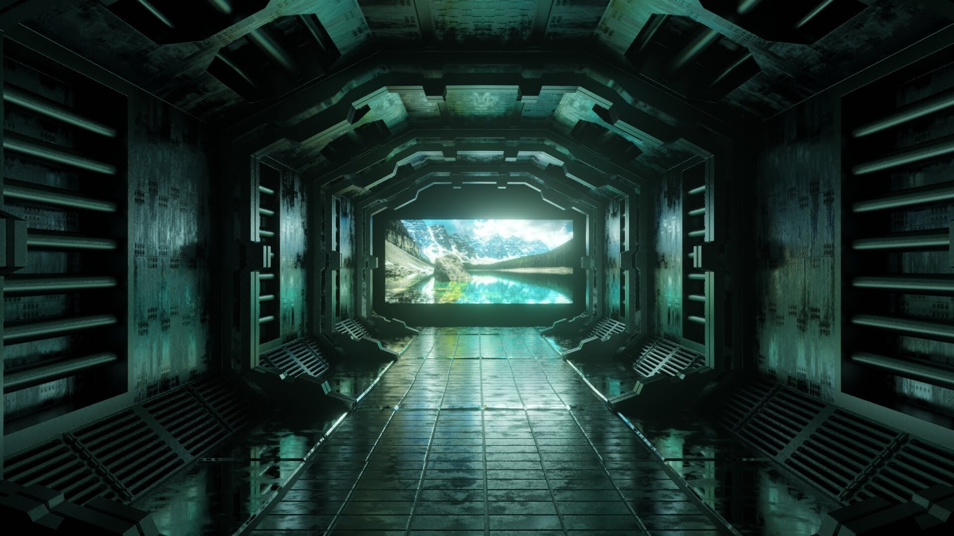 ArtStation - spaceship corridor/hallway