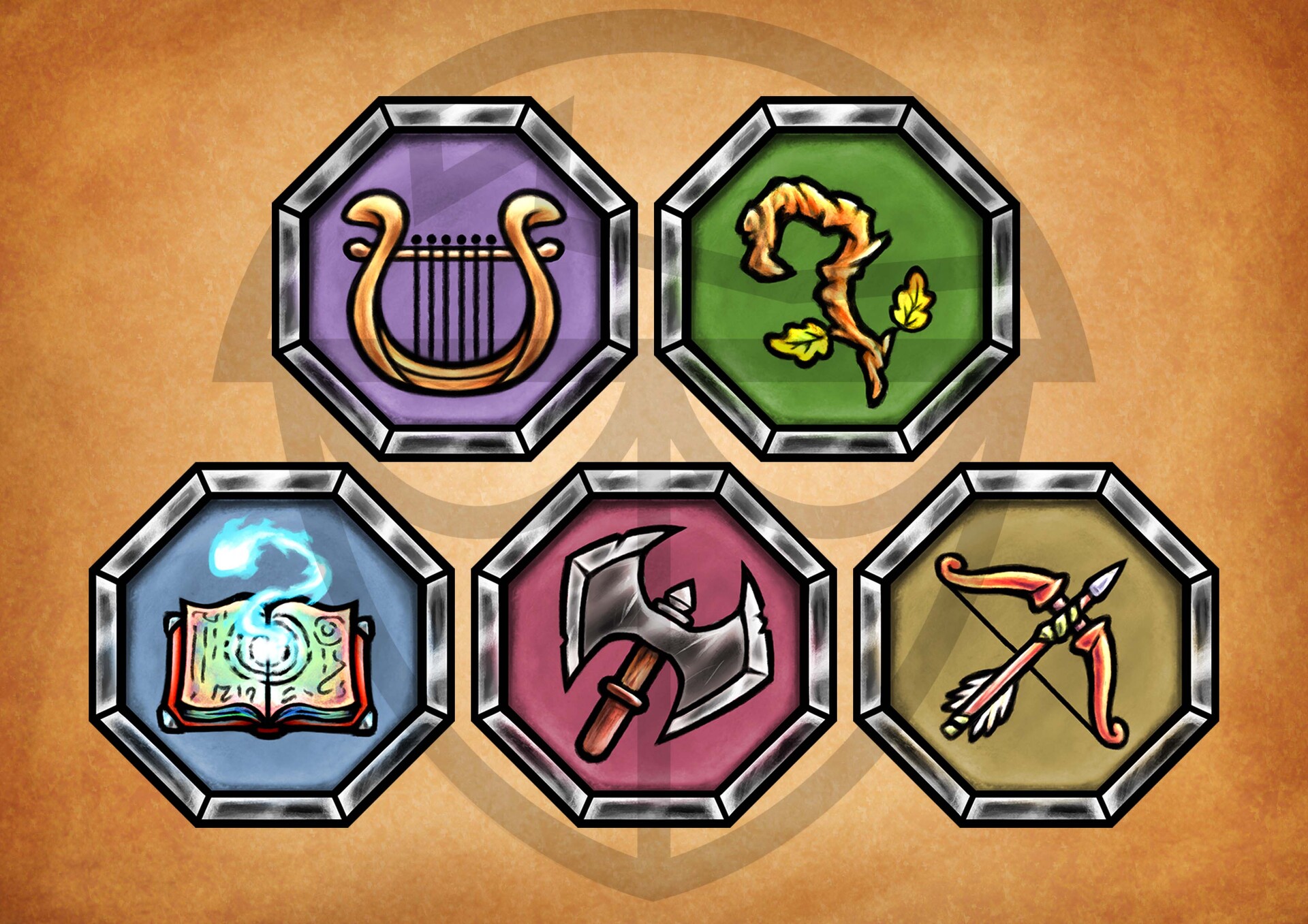 ArtStation - D&d Illustrated tokens - a collection of character, NPCs ...