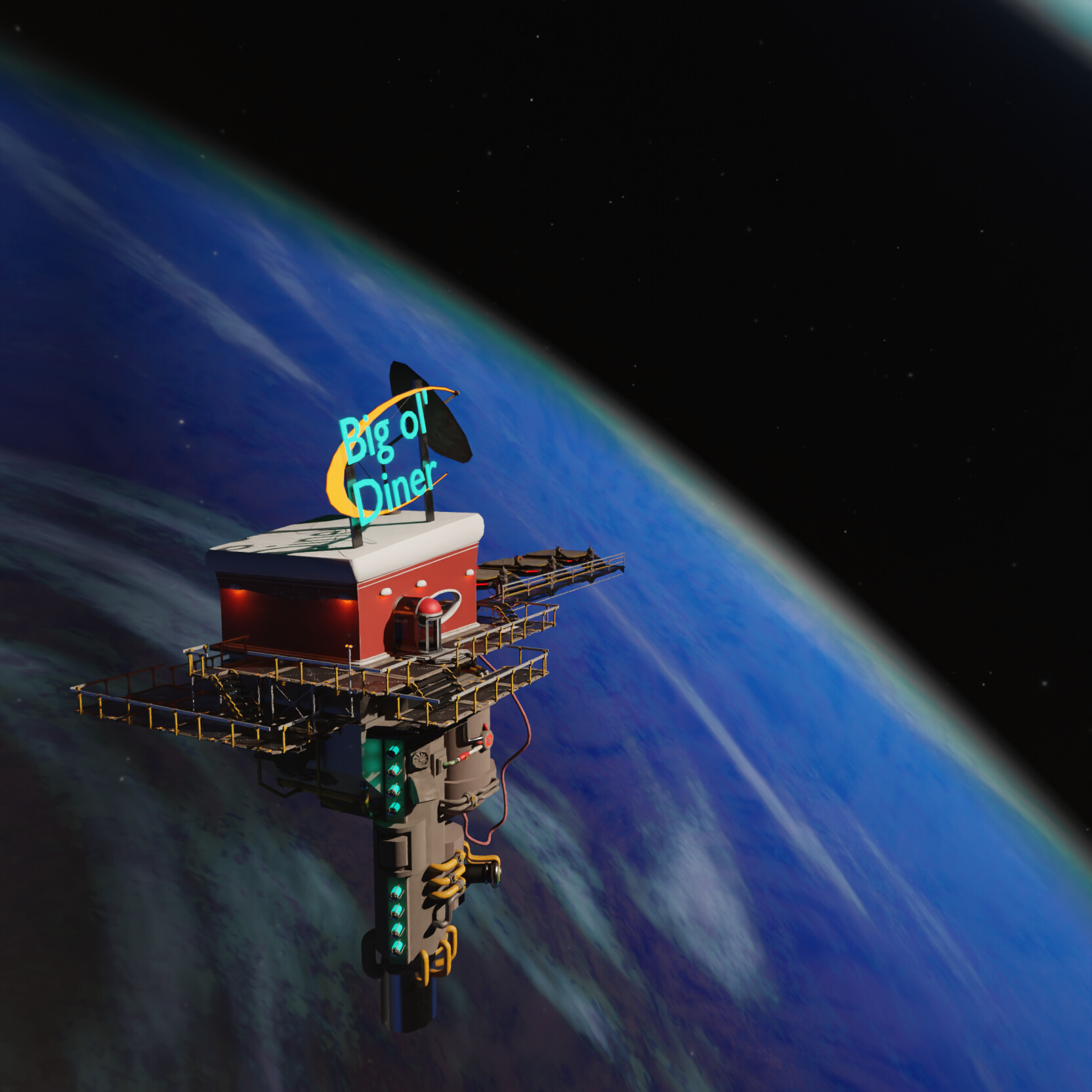 ArtStation - WIP Space Diner Major Update