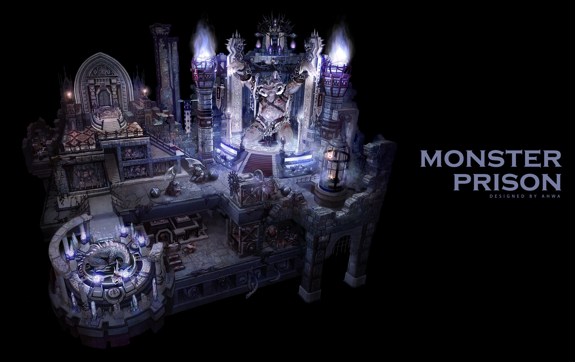 ArtStation - monster prison discription / 내부 컨셉 디자인