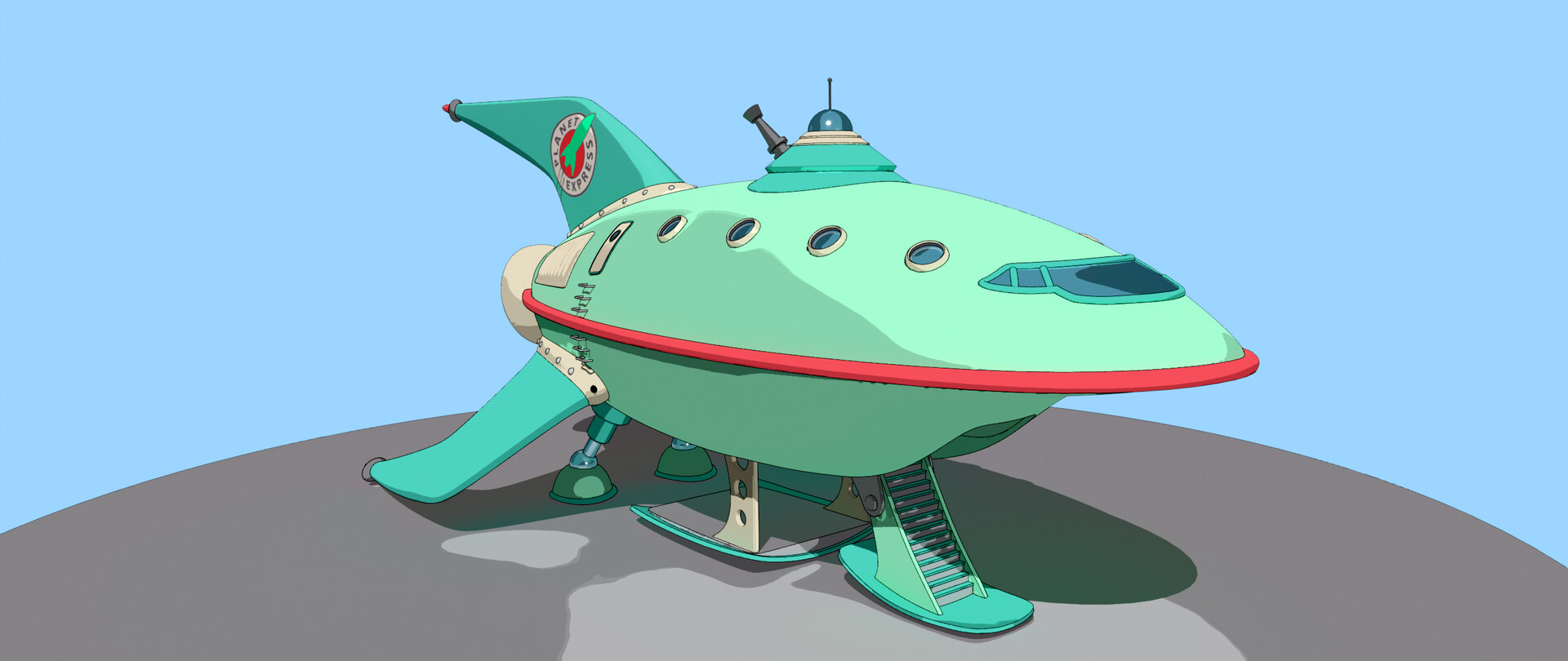 ArtStation - Old Bessie Futurama ship model&render