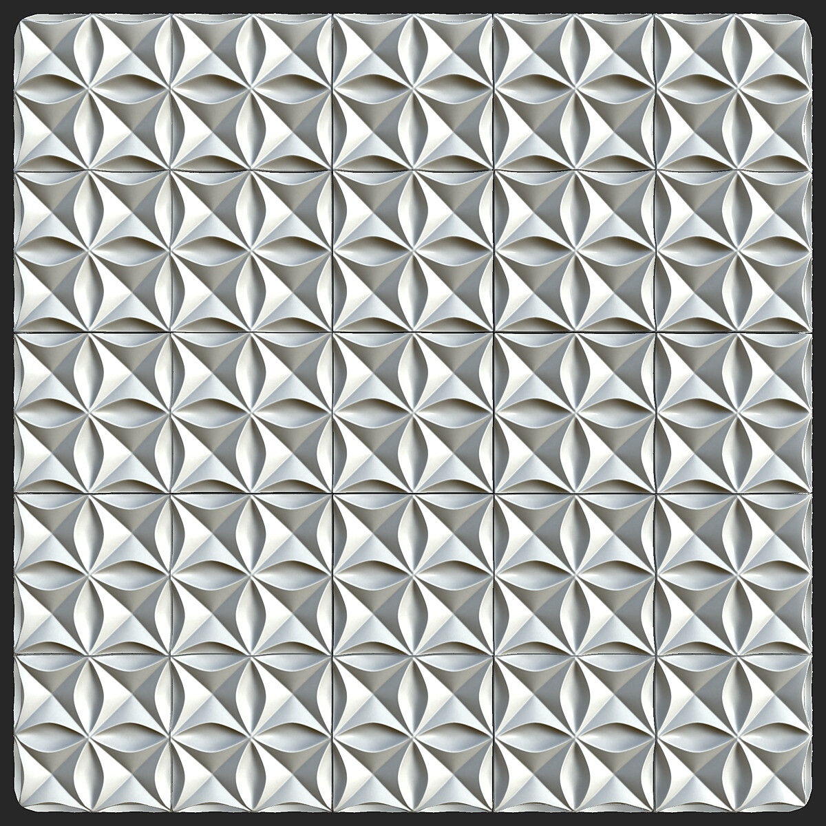 TextureCan - Decorative Ceramic Tiles with 3D Flower Pattern (FREE PBR ...