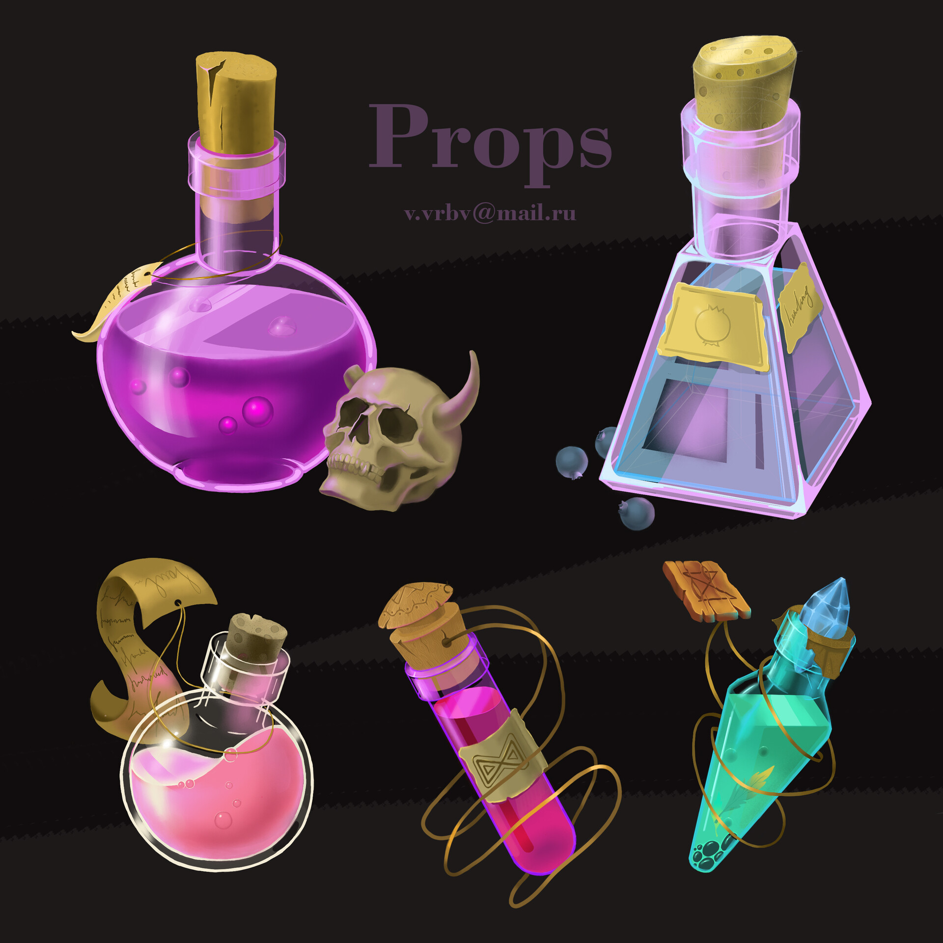 ArtStation - Props, flasks