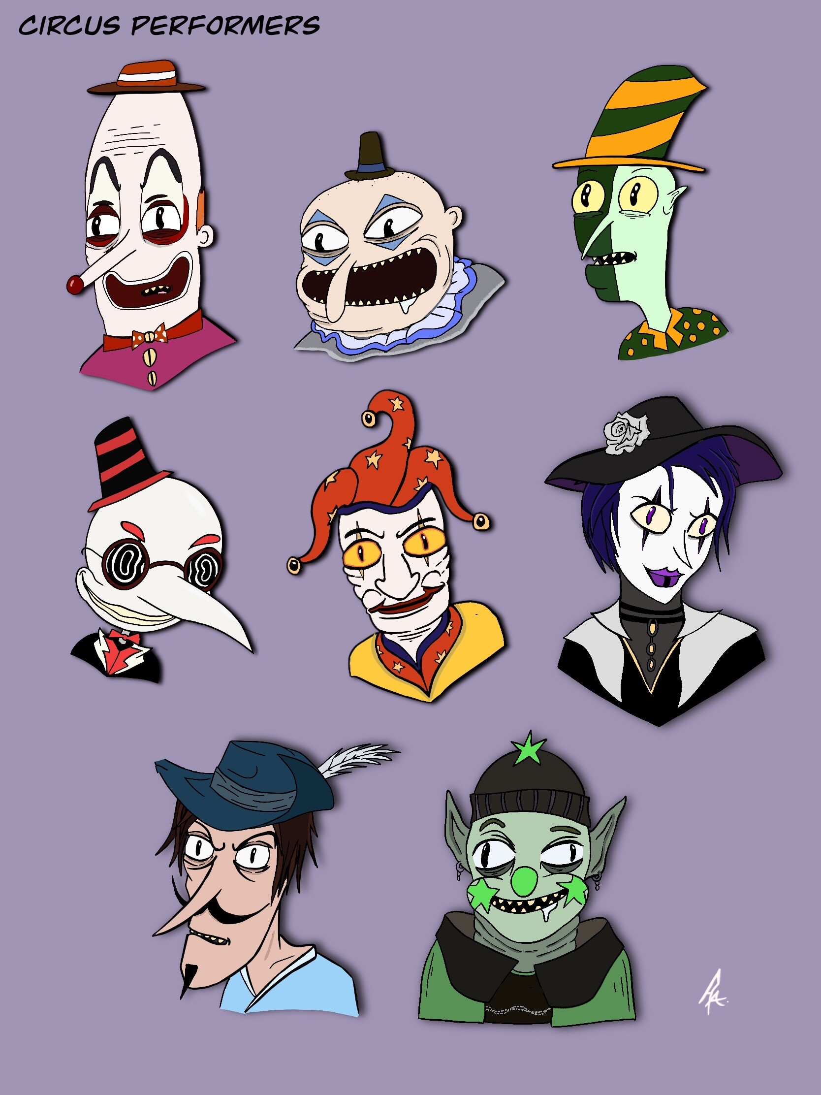 ArtStation - Circus performers character sheet