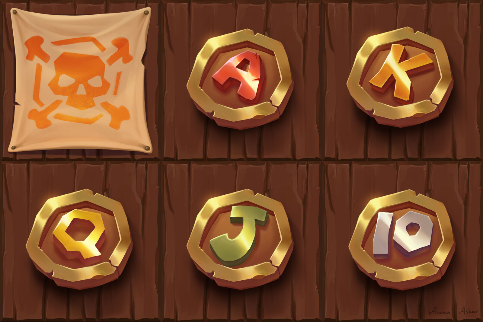 Anna Asker - Skulls up symbols